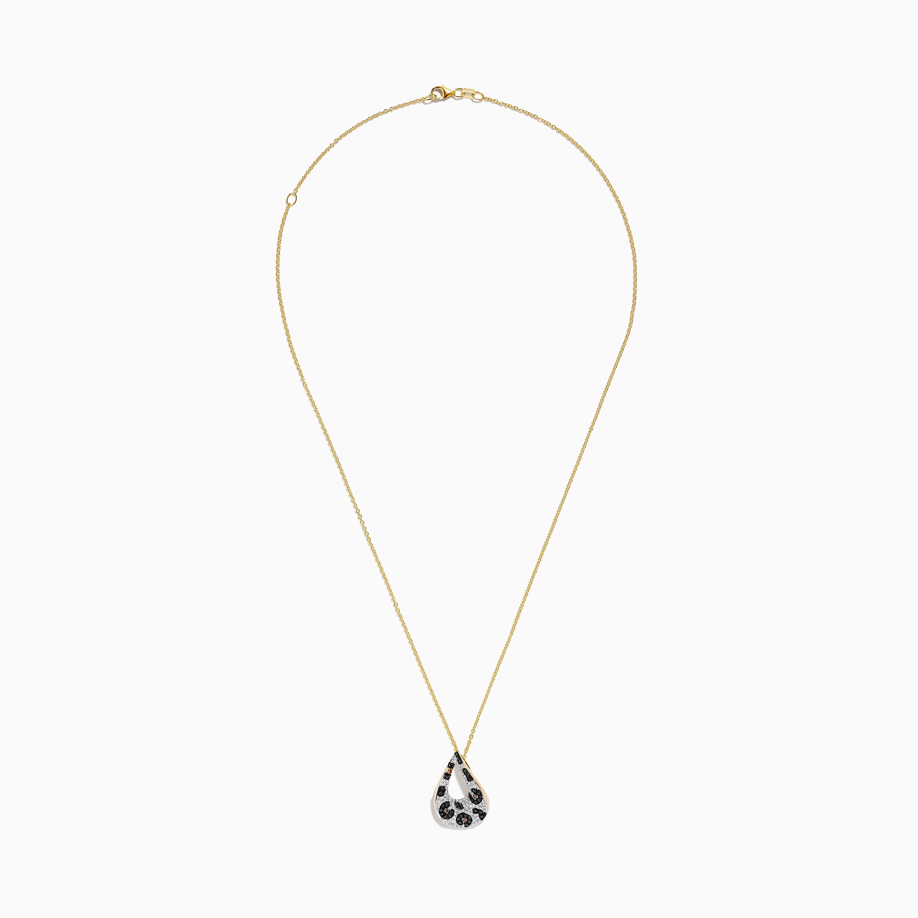 Signature 14K Yellow Gold Multi Diamond Leopard Spot Pendant ...