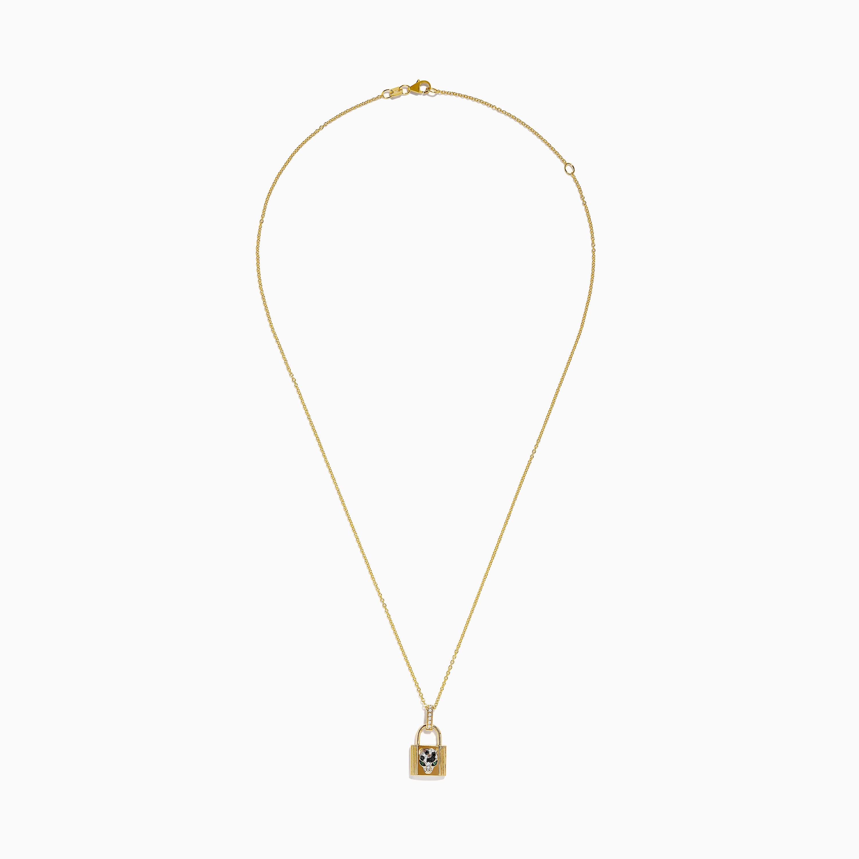 Signature 14K Yellow Gold Diamond Lock Pendant – effyjewelry.com