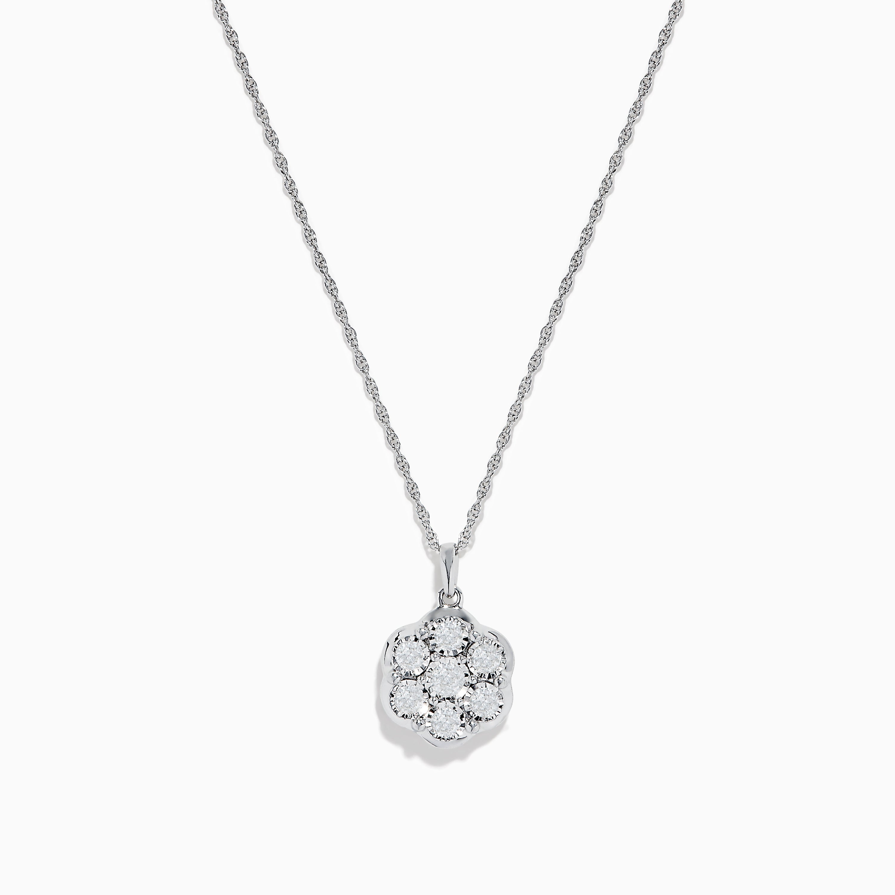 925 Sterling Silver Diamond Cluster Pendant – effyjewelry.com