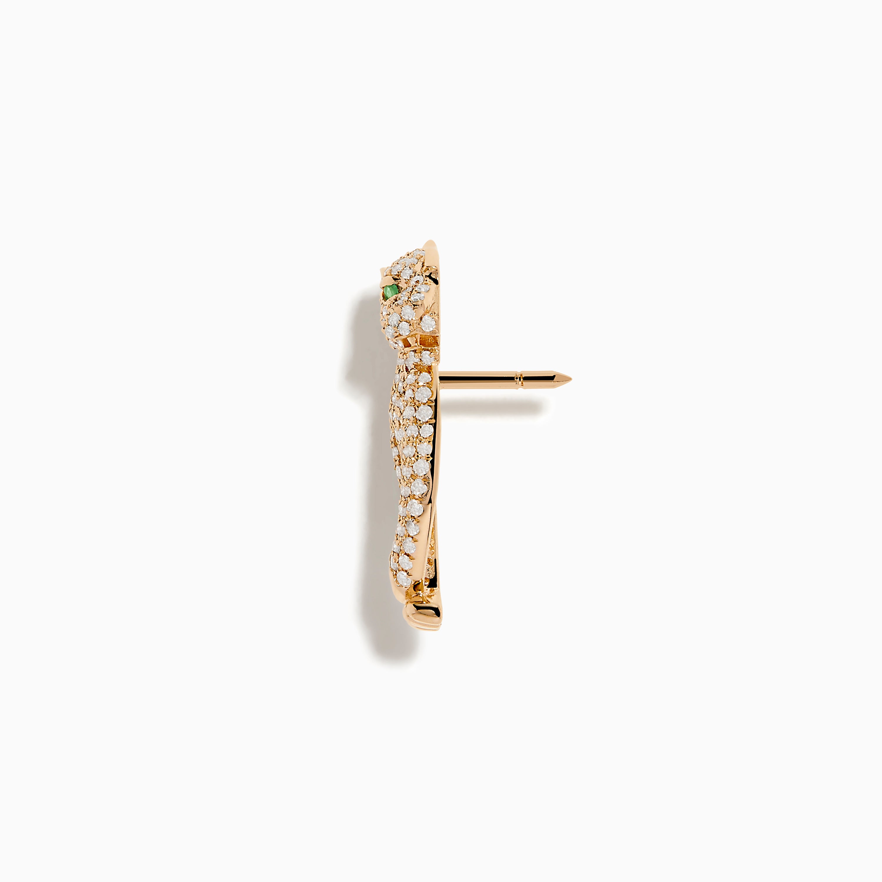 Signature 14K Rose Gold Diamond and Emerald Panther Pin – effyjewelry.com
