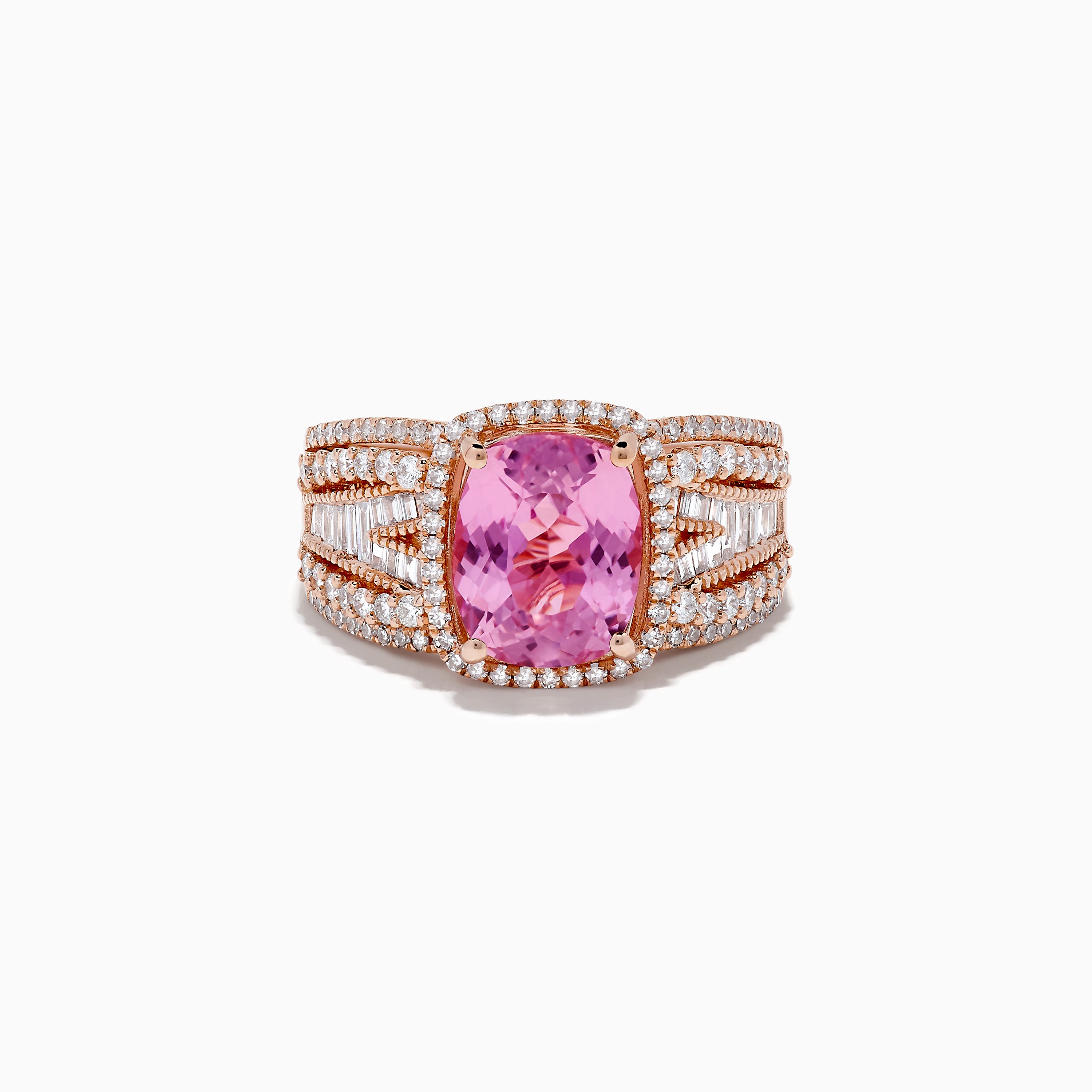 14K Rose Gold Kunzite and Diamond Ring – effyjewelry.com