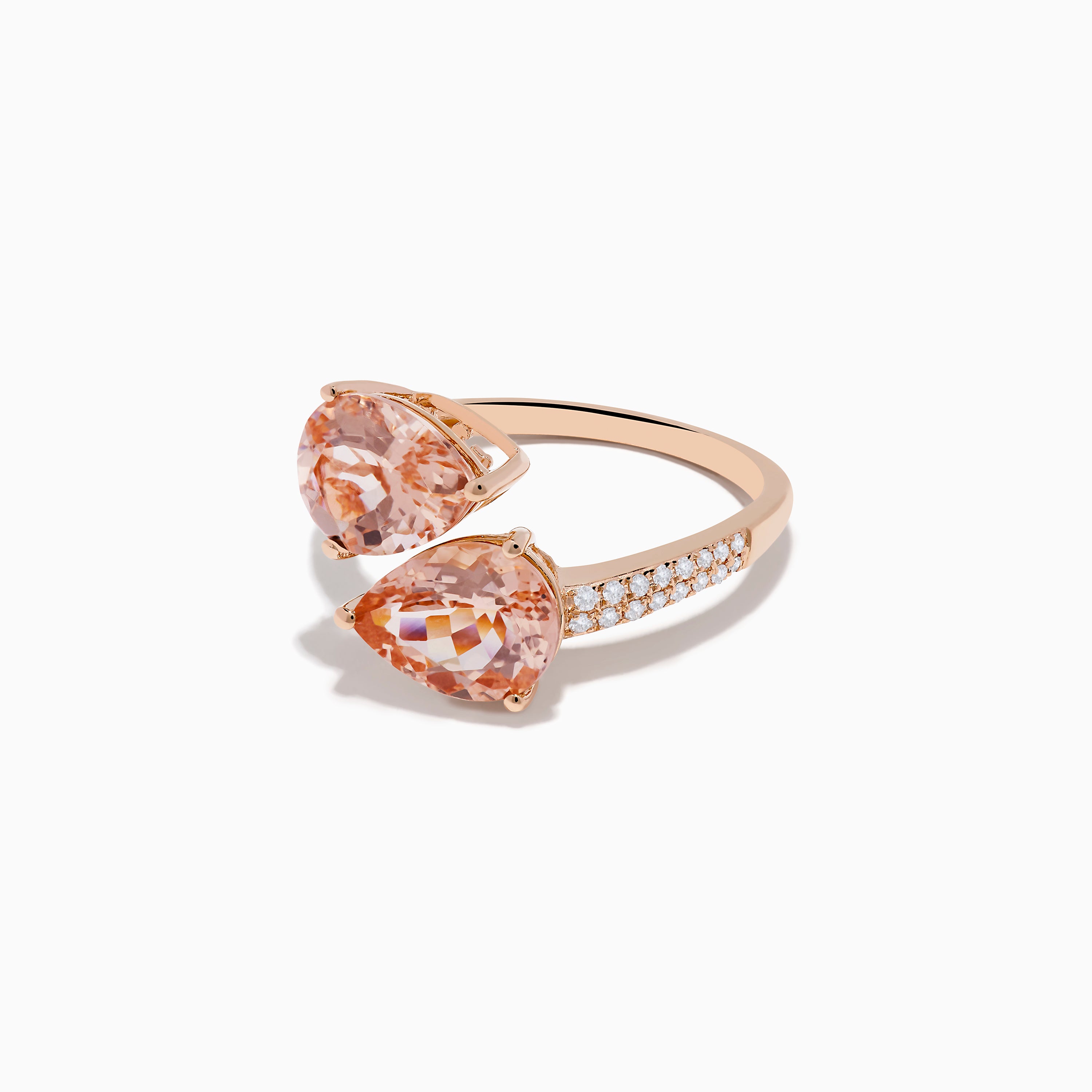 Blush 14K Rose Gold Morganite and Diamond Bypass Ring – effyjewelry.com