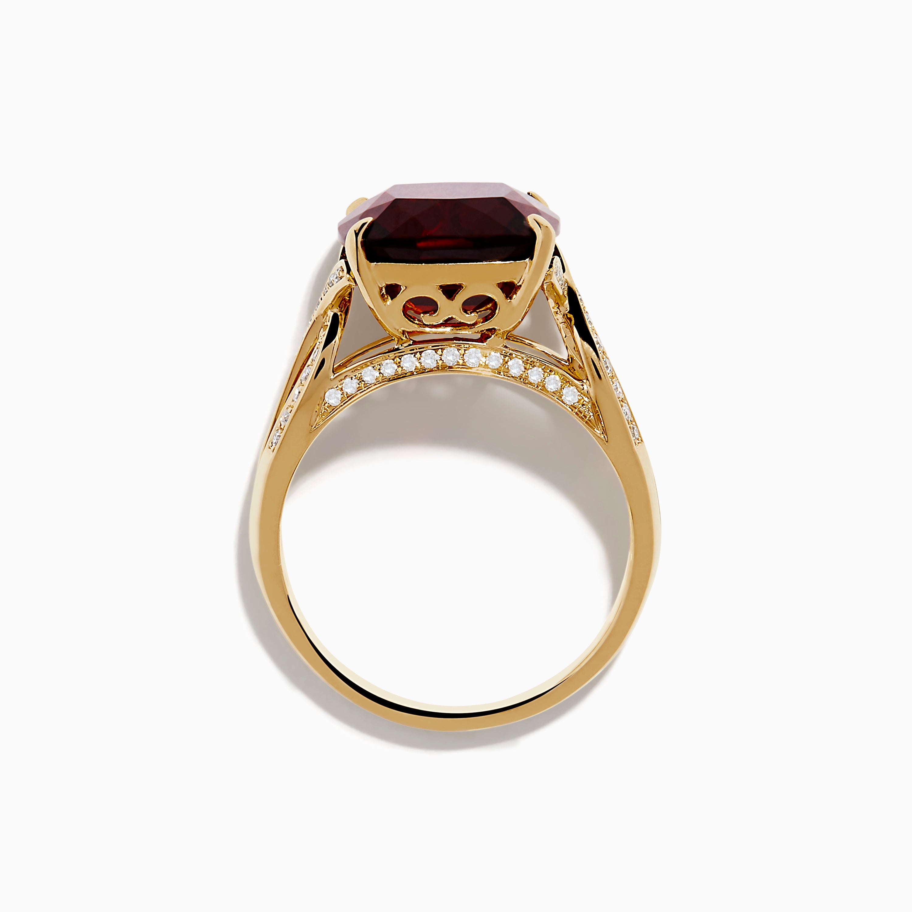 Bordeaux 14K Yellow Gold Garnet and Diamond Ring – effyjewelry.com