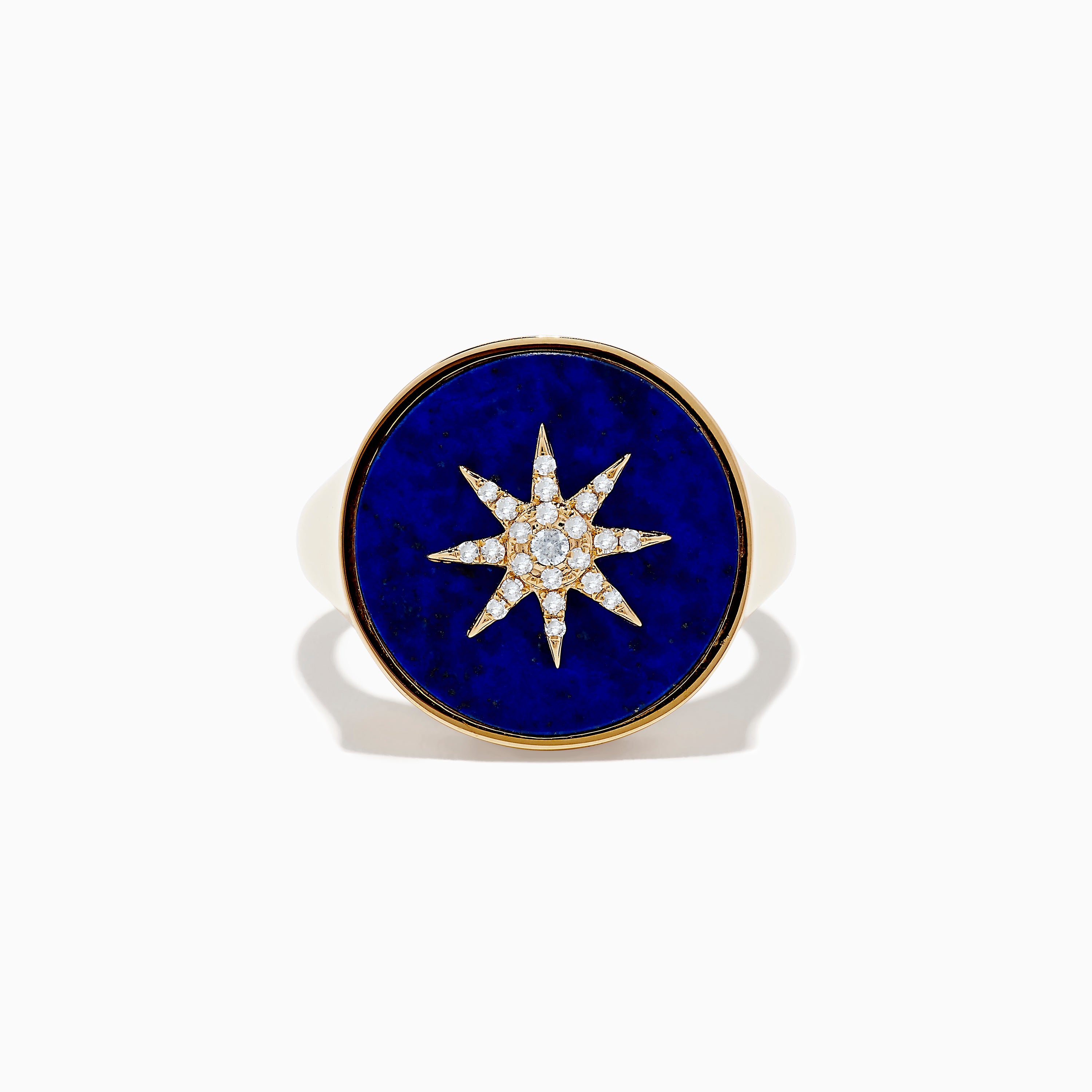 14K Yellow Gold Lapis and Diamond Compass Ring – effyjewelry.com