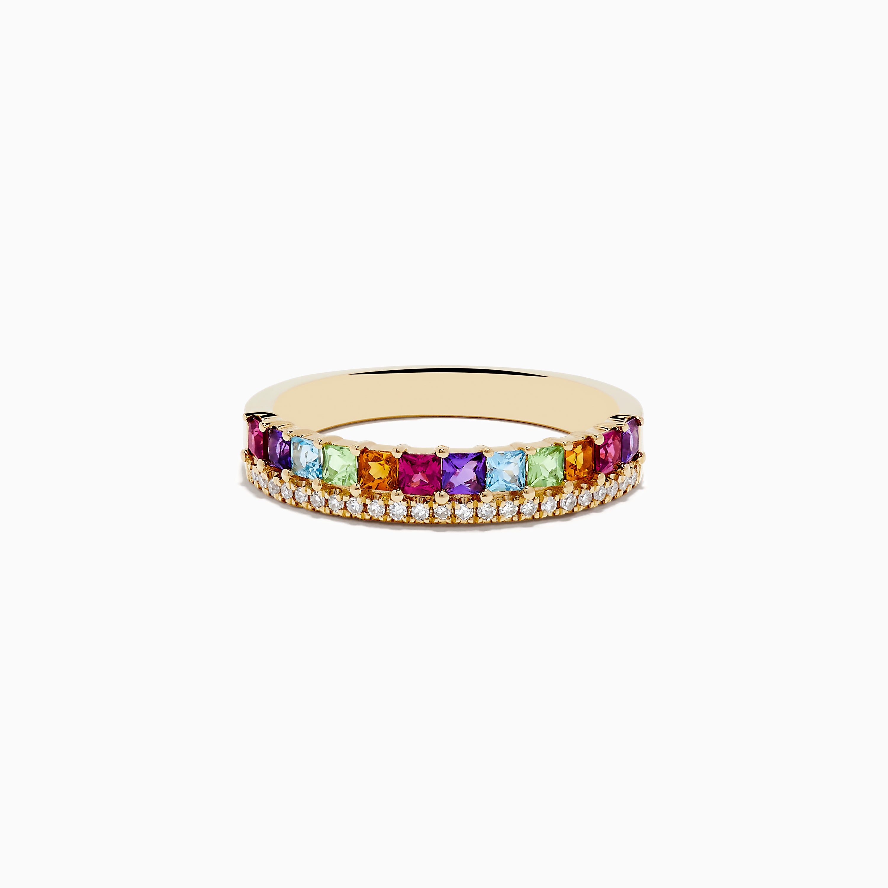 Mosaic 14K Yellow Gold Multi Stone and Diamond Ring – effyjewelry.com