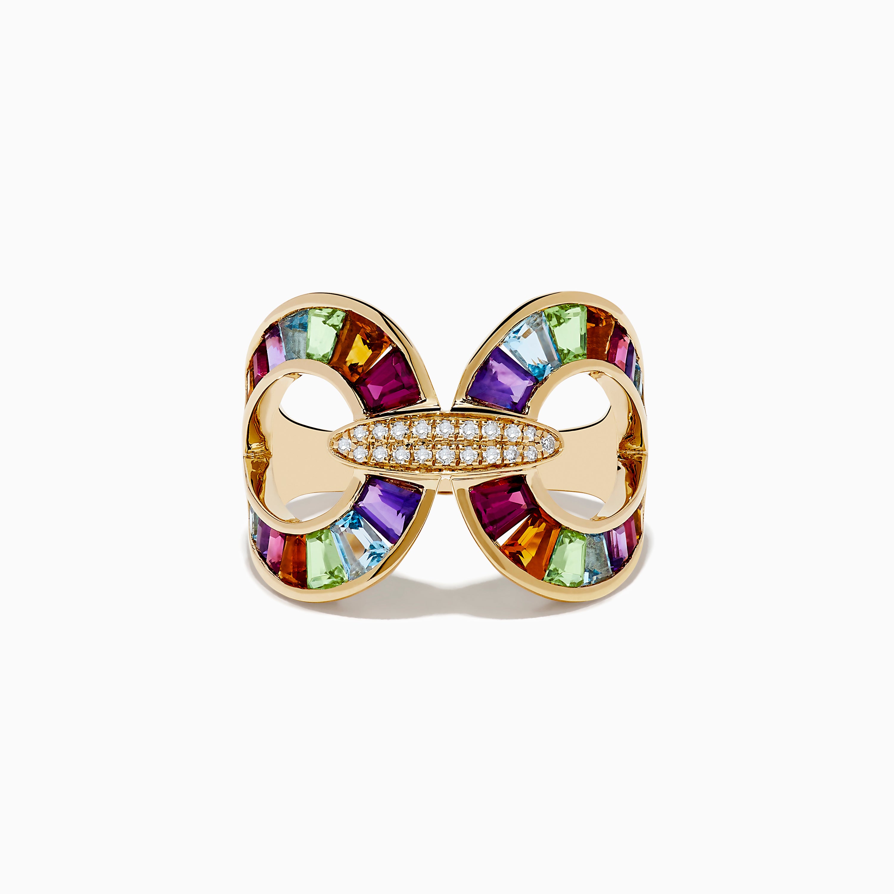 Mosaic 14K Yellow Gold Semi Precious and Diamond Ring – effyjewelry.com
