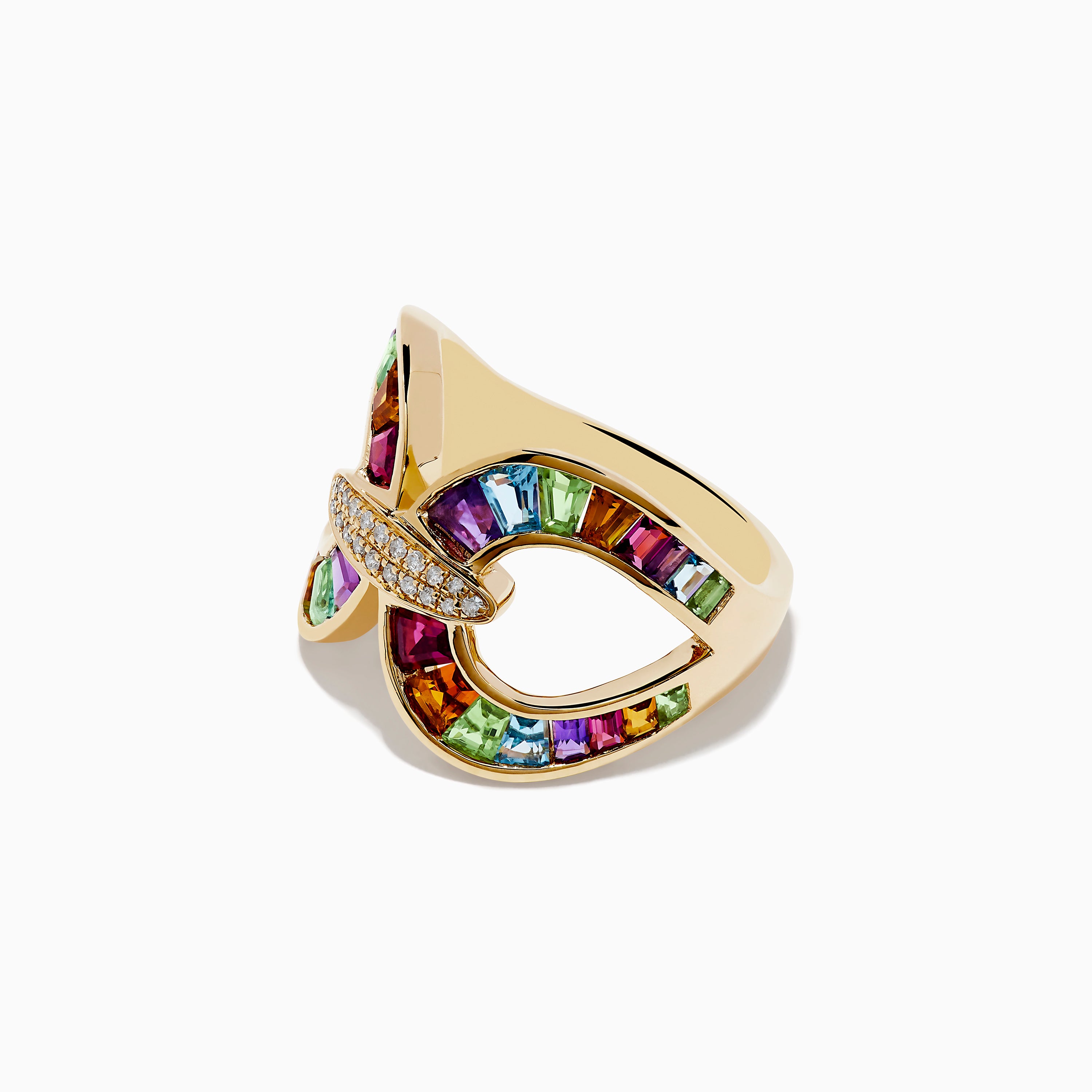 Mosaic 14K Yellow Gold Semi Precious and Diamond Ring – effyjewelry.com