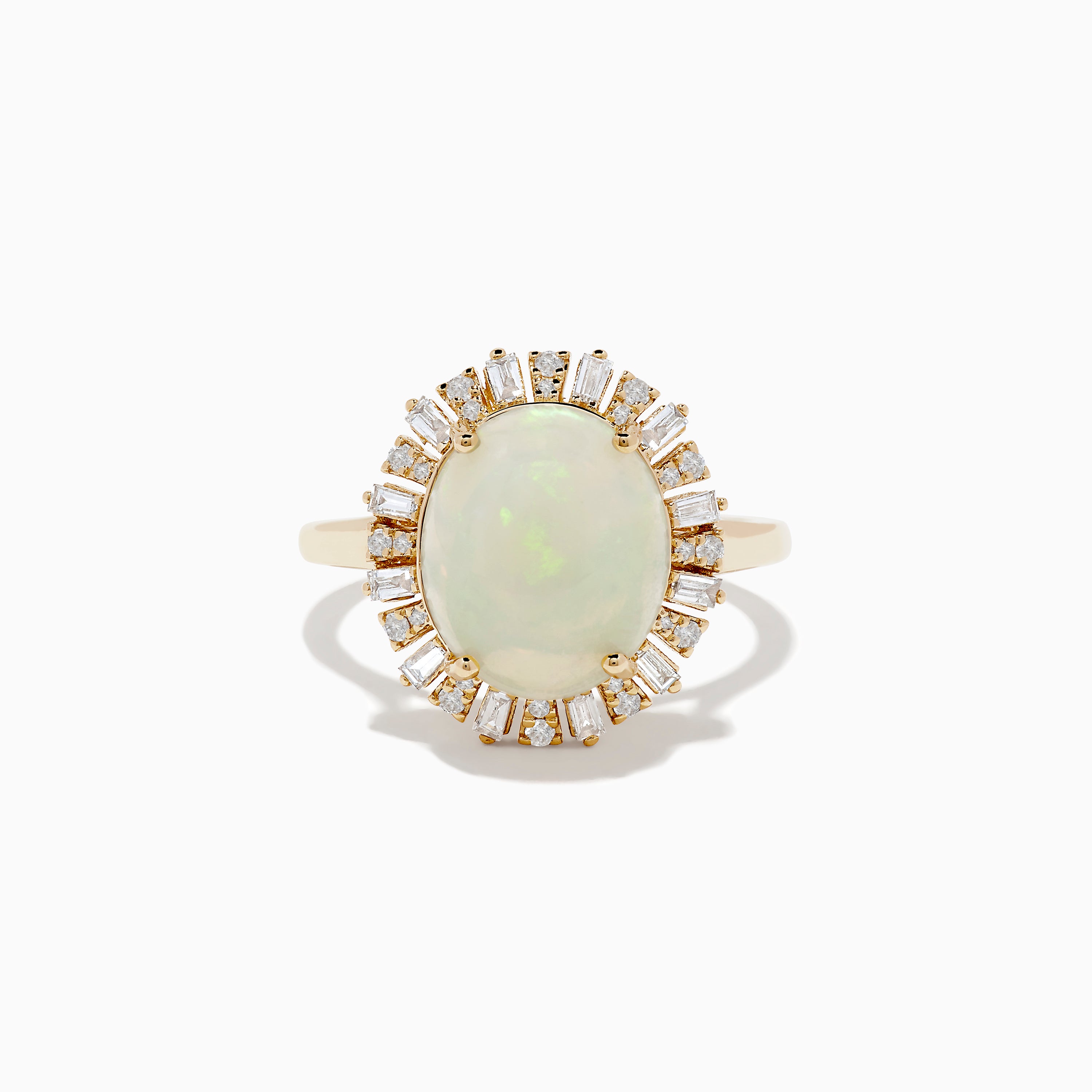 Aurora 14K Yellow Gold Opal Diamond Ring – effyjewelry.com