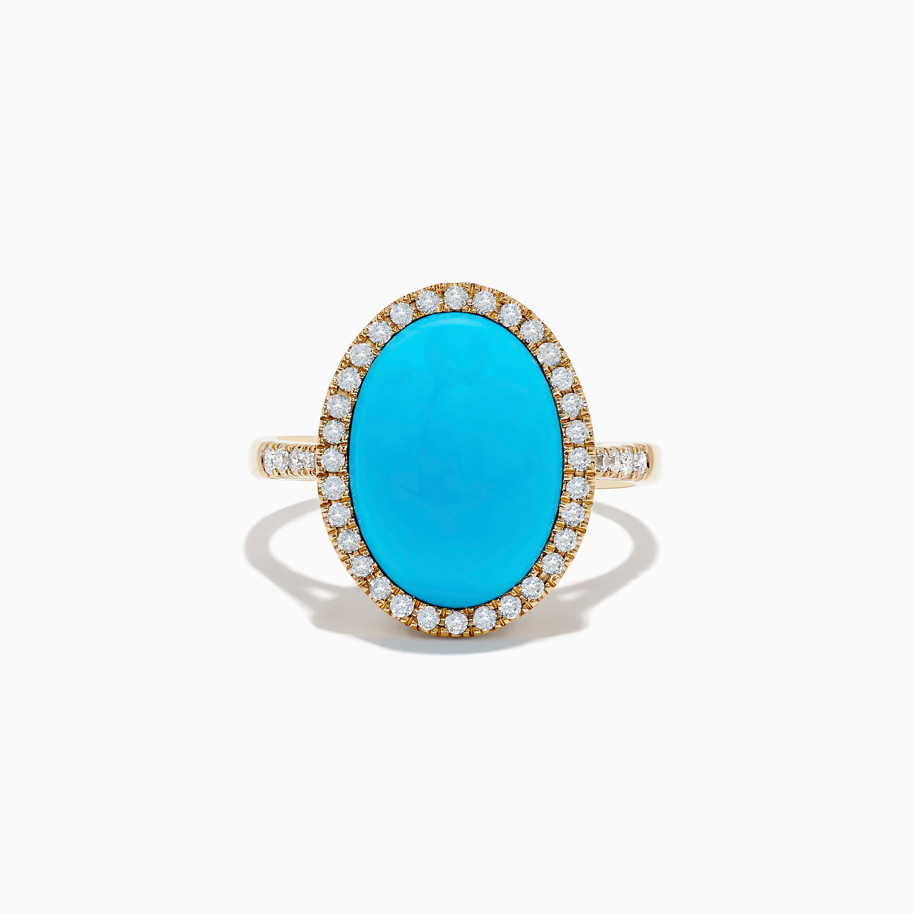 14K Yellow Gold Turquoise and Diamond Ring – effyjewelry.com