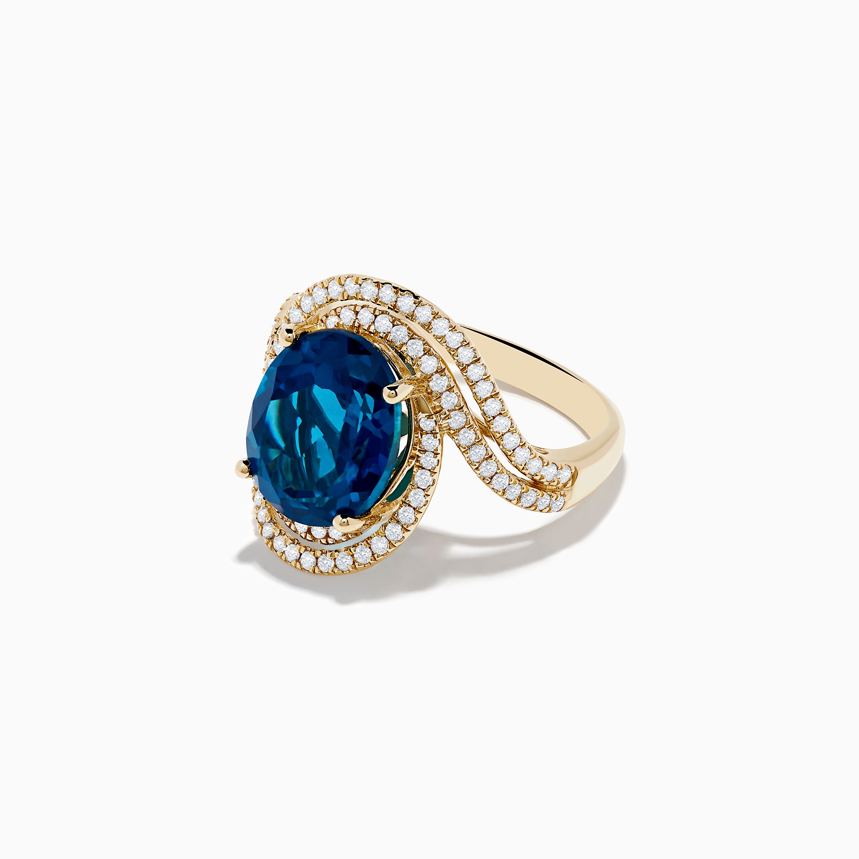 Ocean Blue 14K Gold London Blue Topaz and Diamond Ring – effyjewelry.com