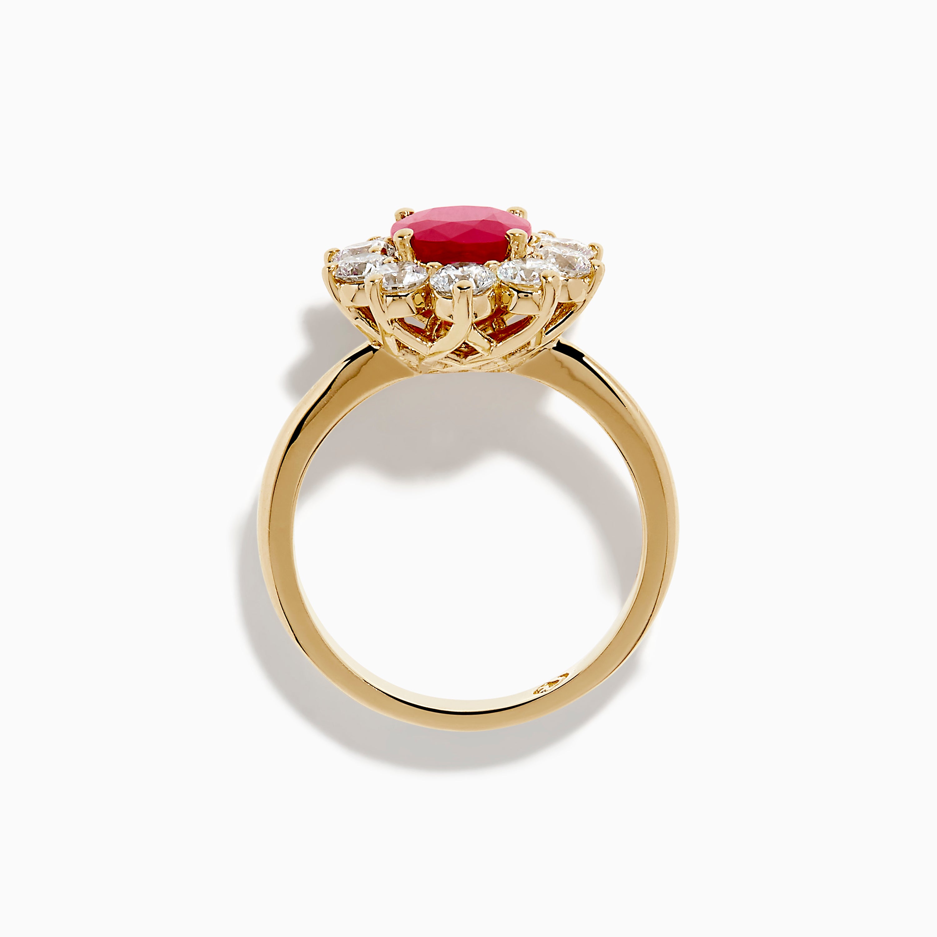 14K Yellow Gold Natural Ruby and Diamond Lady Di Ring – effyjewelry.com