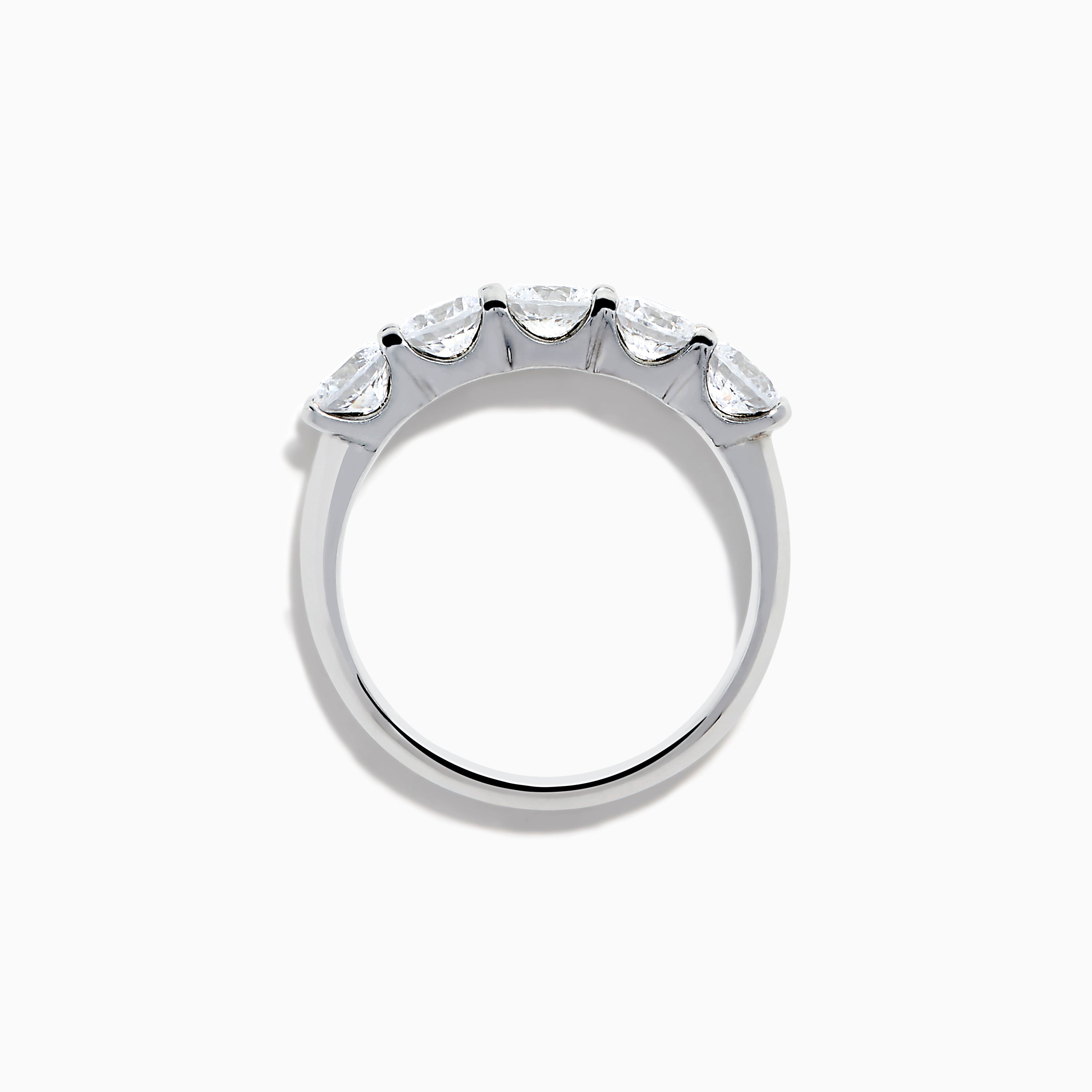 14K White Gold 5-Stone U-Prong Diamond Band, 1.50 TCW – effyjewelry.com