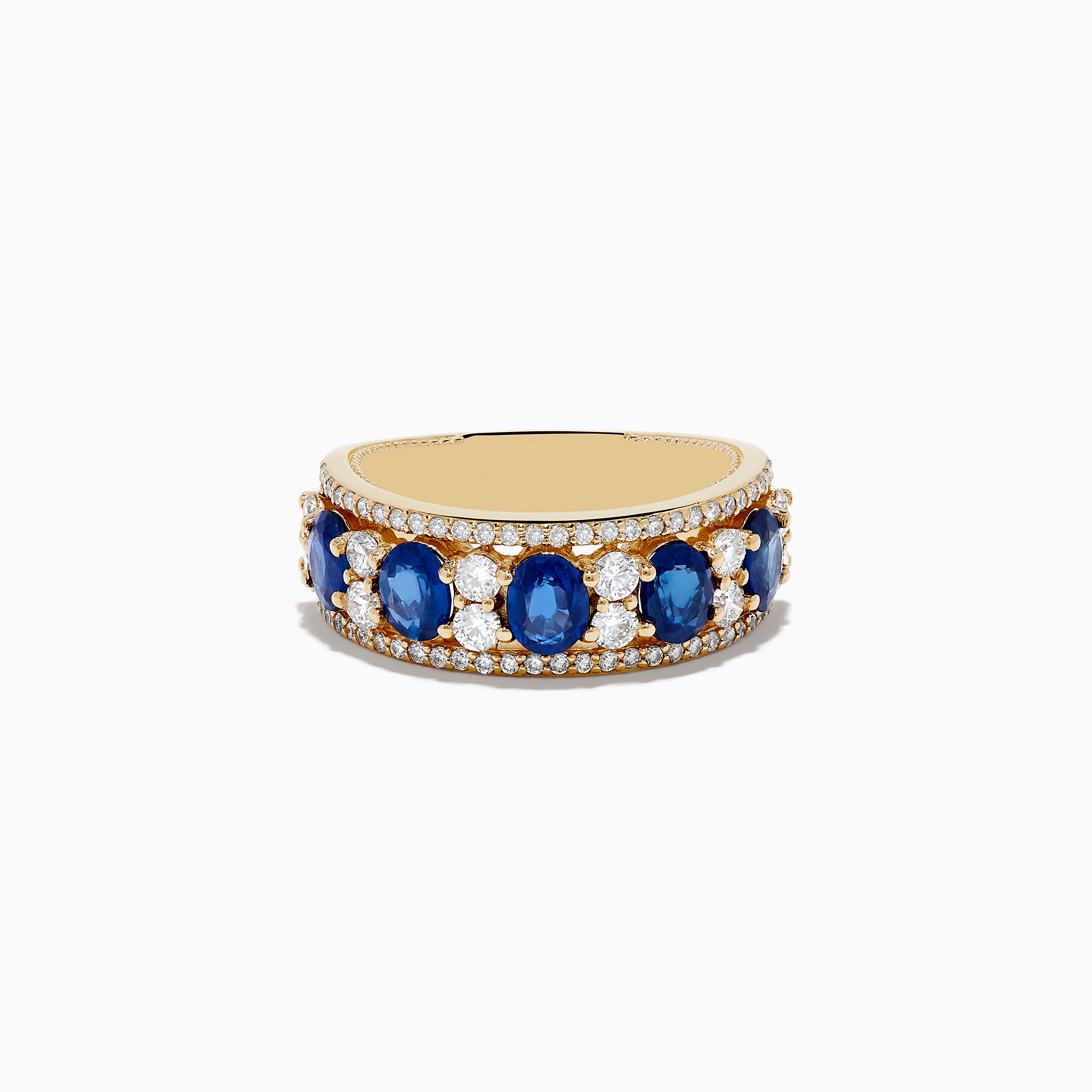 Royale Bleu 14K Yellow Gold Blue Sapphire and Diamond Ring ...