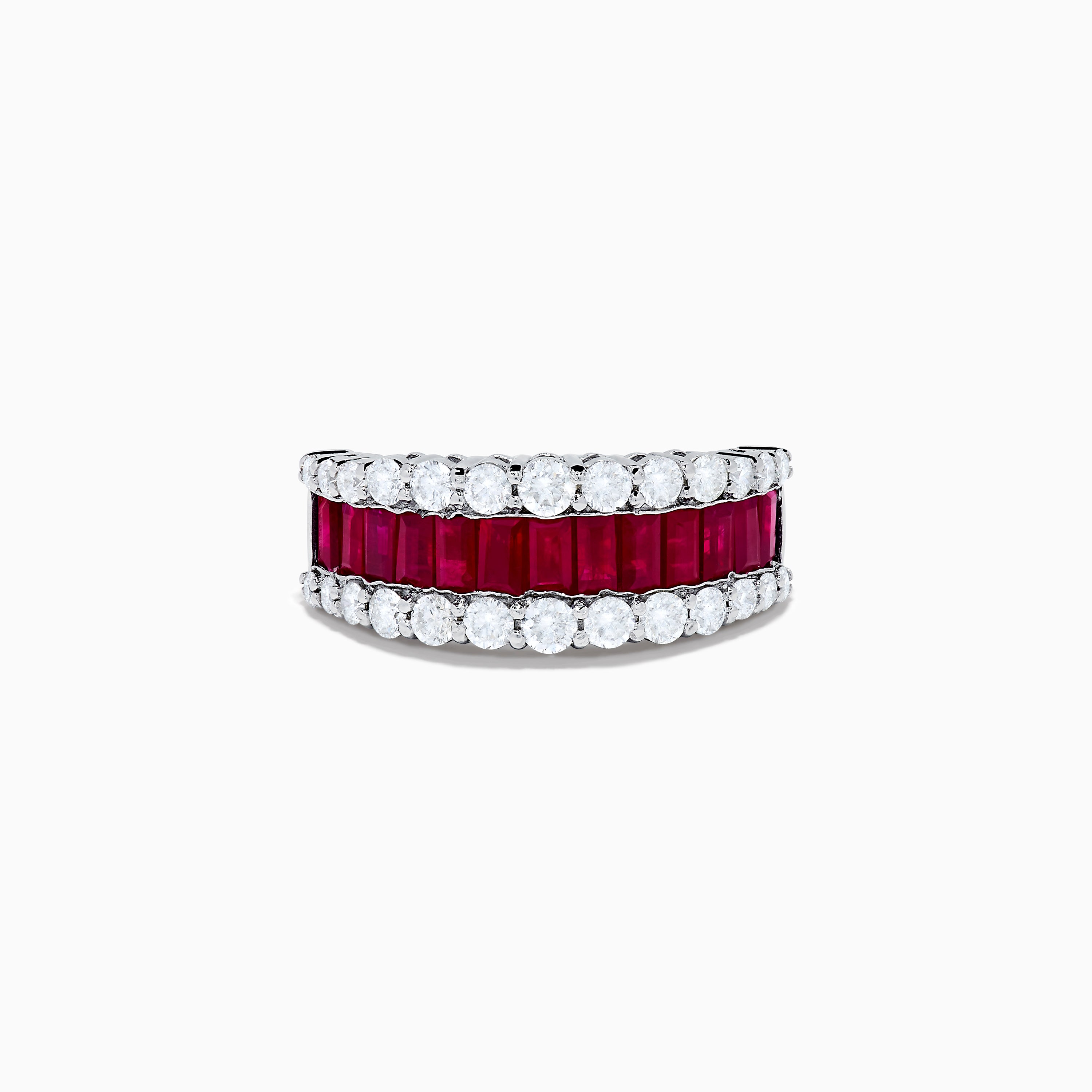 Ruby Royale 14K White Gold Ruby and Diamond Wide Band – effyjewelry.com