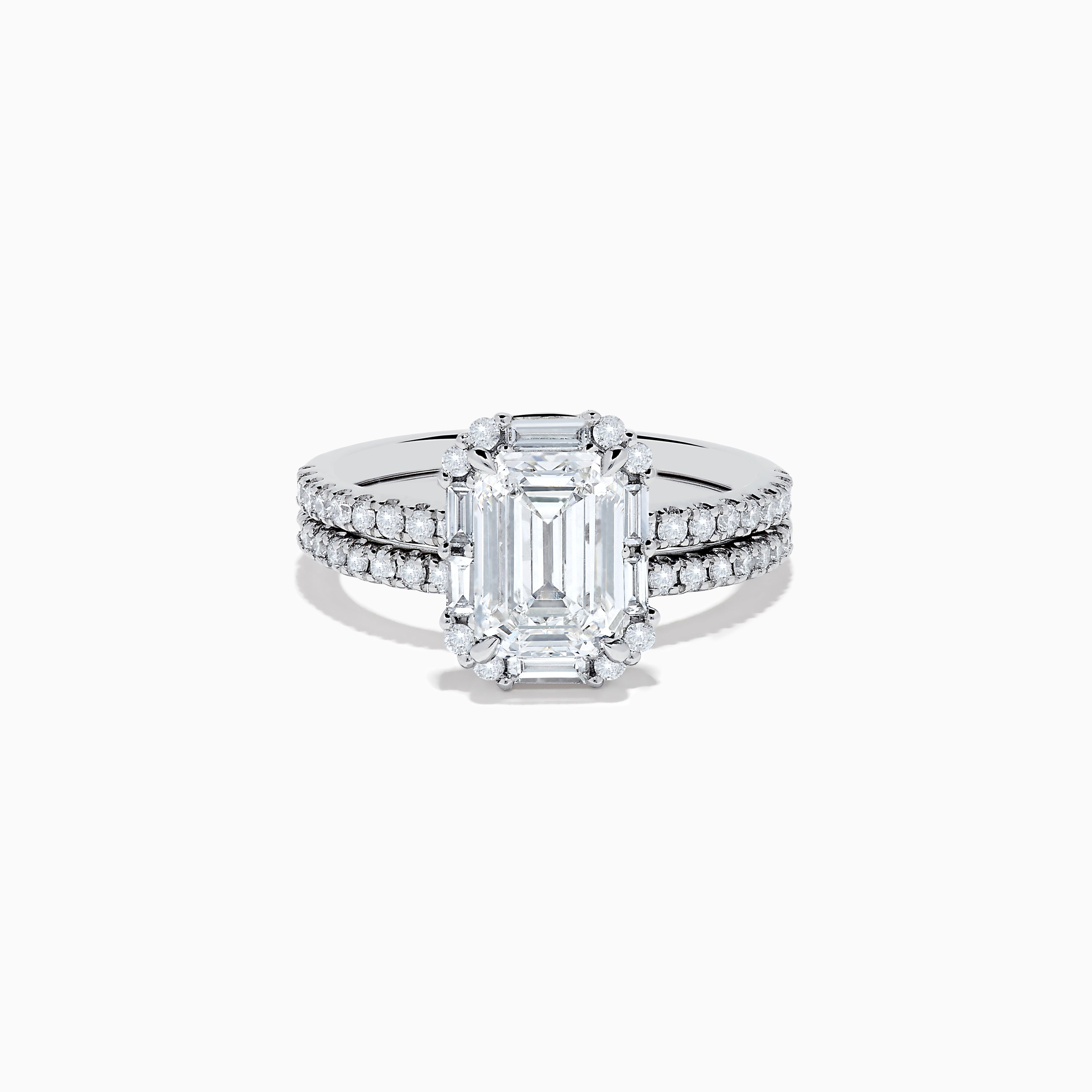 14K White Gold Lab Grown Diamond Ring and Band Set – effyjewelry.com