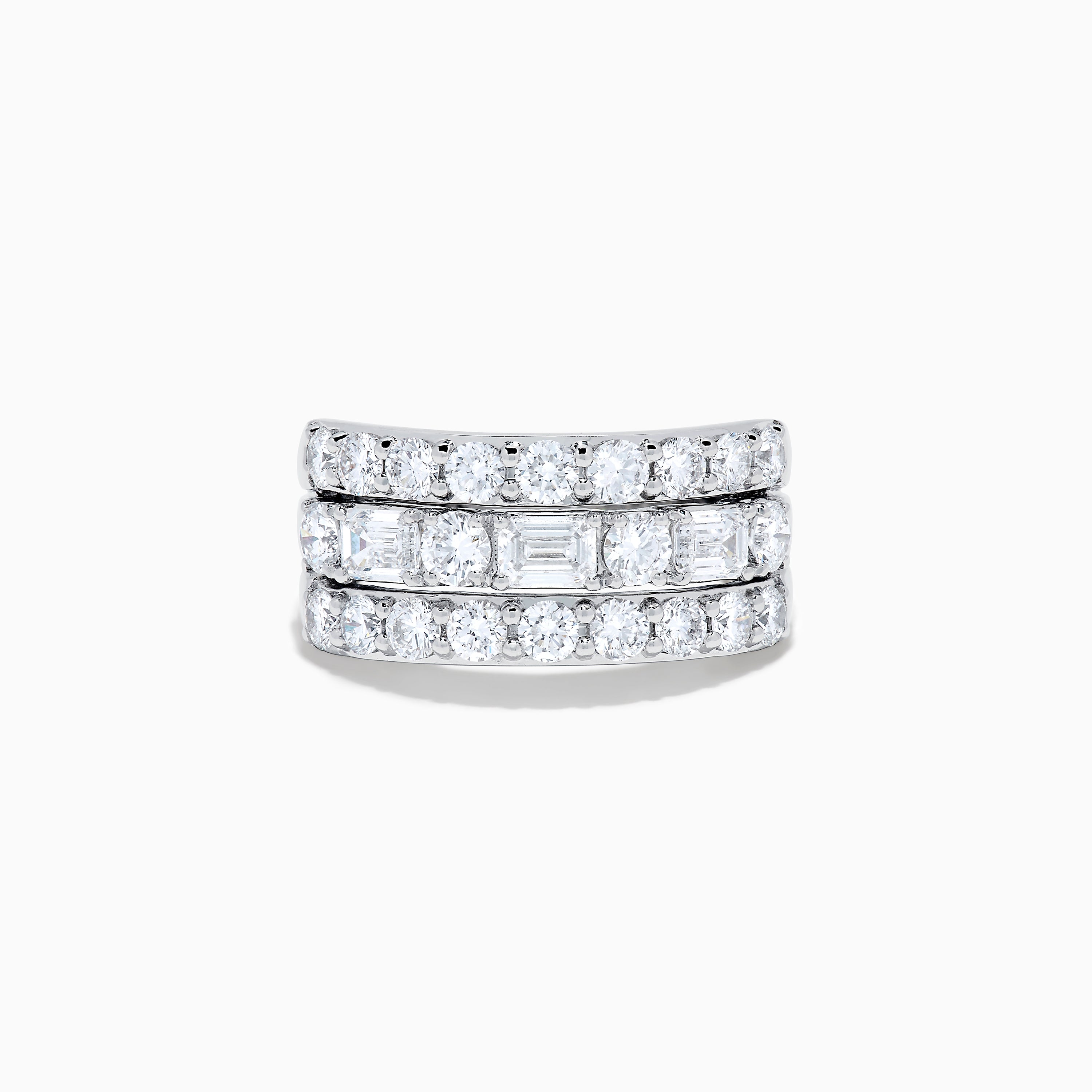 Lab Grown Multi Shape Diamond Wide Band in 14K White Gold – effyjewelry.com
