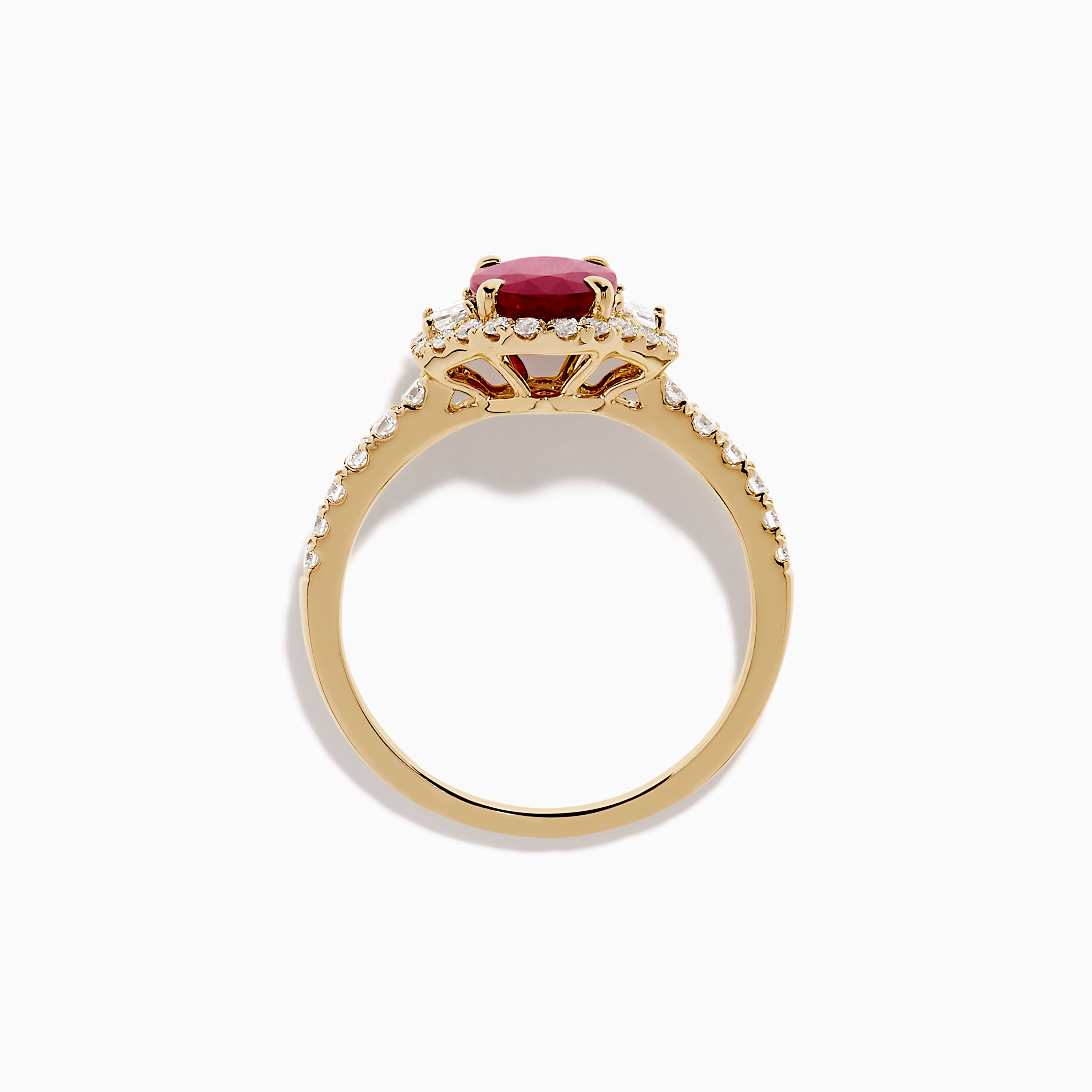 Ruby Royale 14K Yellow Gold Ruby and Diamond 3 Stone Ring – effyjewelry.com