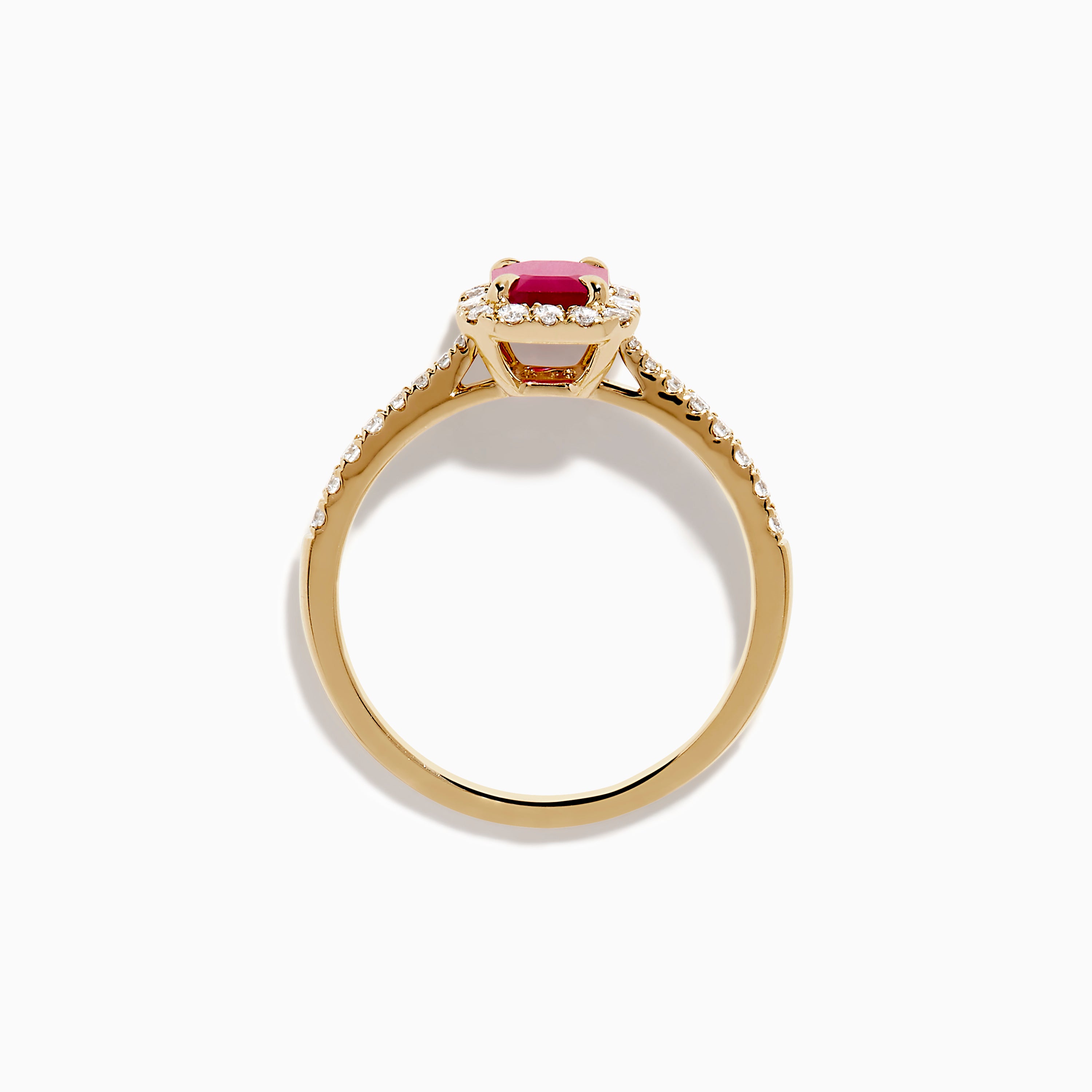 Ruby Royale 14K Yellow Gold Ruby and Diamond Halo Ring – effyjewelry.com