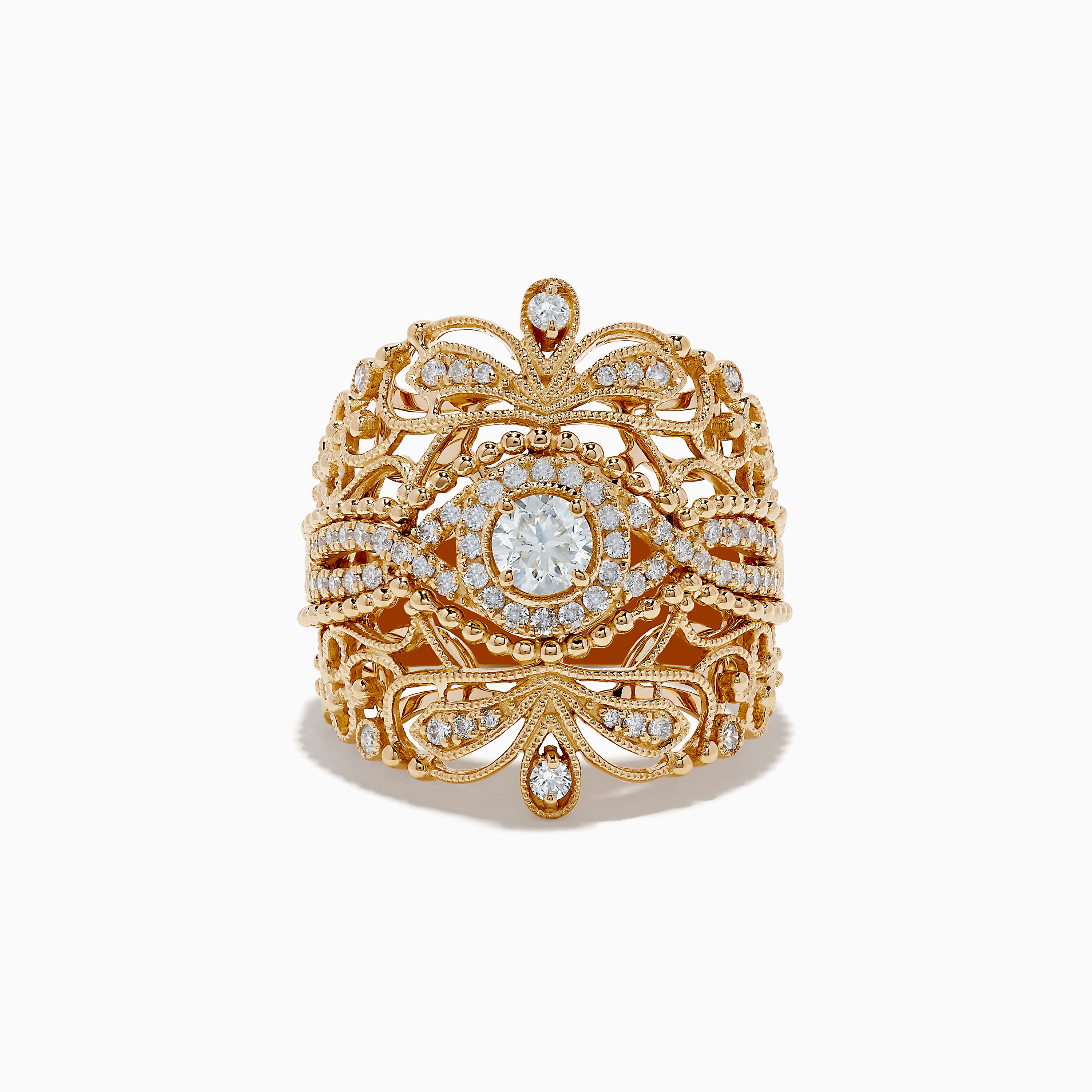 D'oro 14K Yellow Gold Diamond Statement Ring – effyjewelry.com