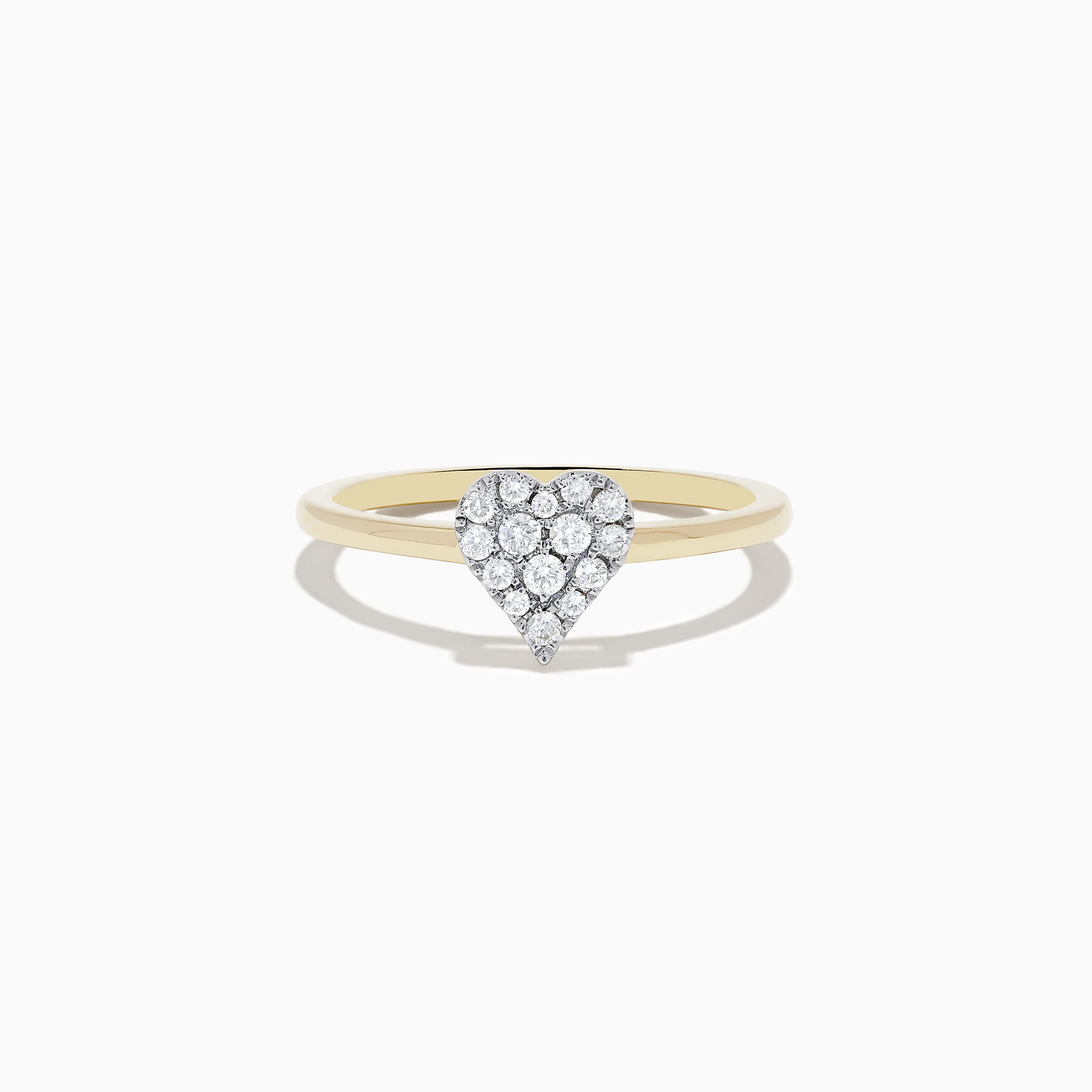 14K Yellow Gold Pave Diamond Heart Ring – effyjewelry.com