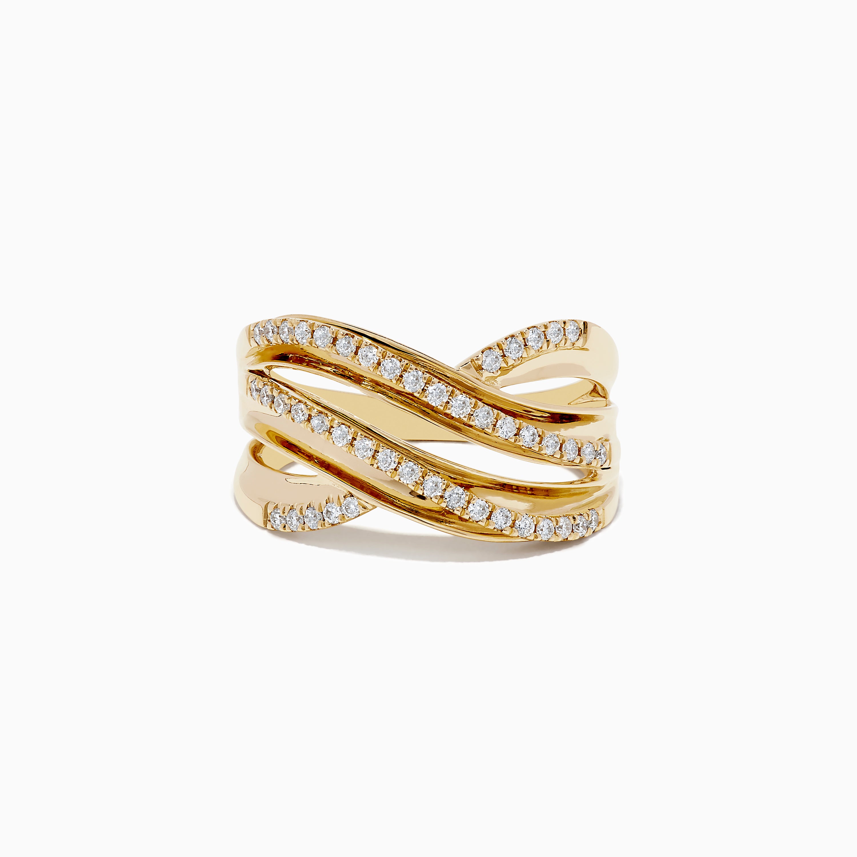 D'oro 14K Yellow Gold Diamond Wavy Band – effyjewelry.com