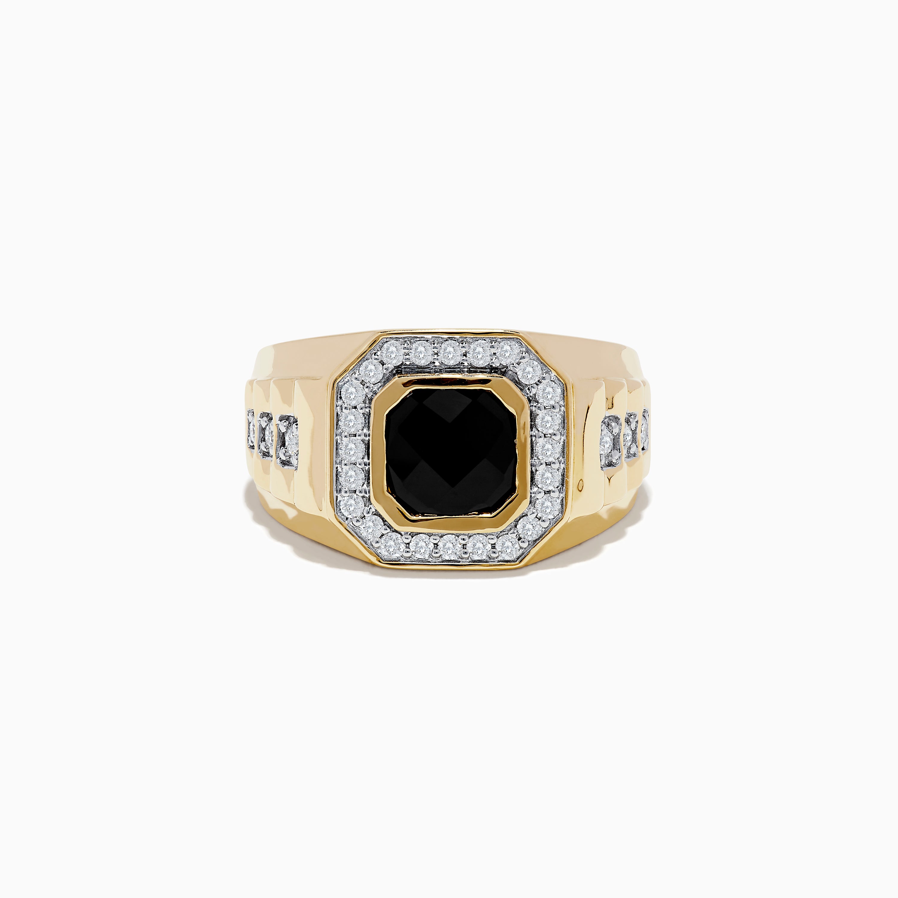 Men's 14K Yellow Gold Onyx and Diamond Ring – effyjewelry.com