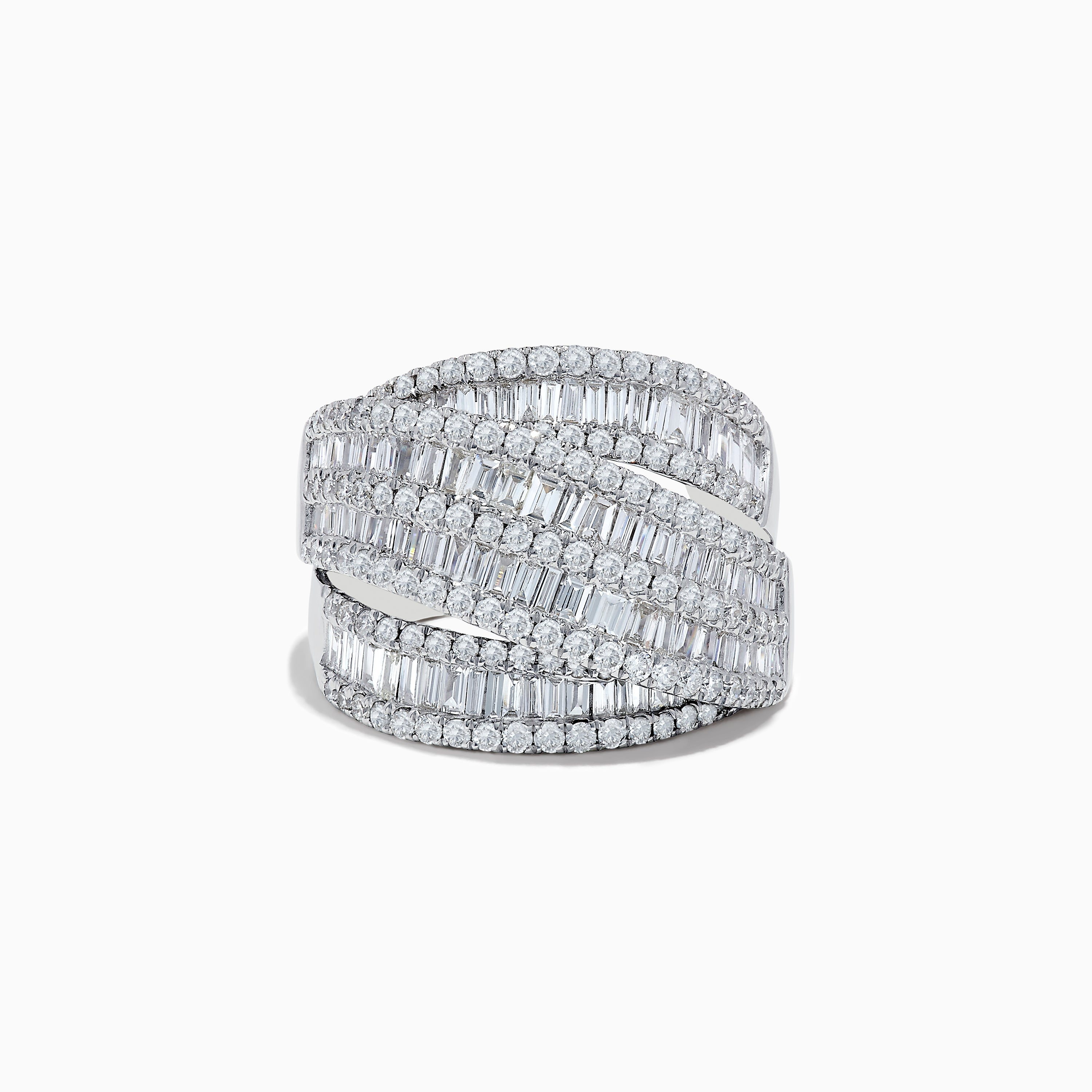 Classique 14K White Gold Diamond Crossover Ring – effyjewelry.com