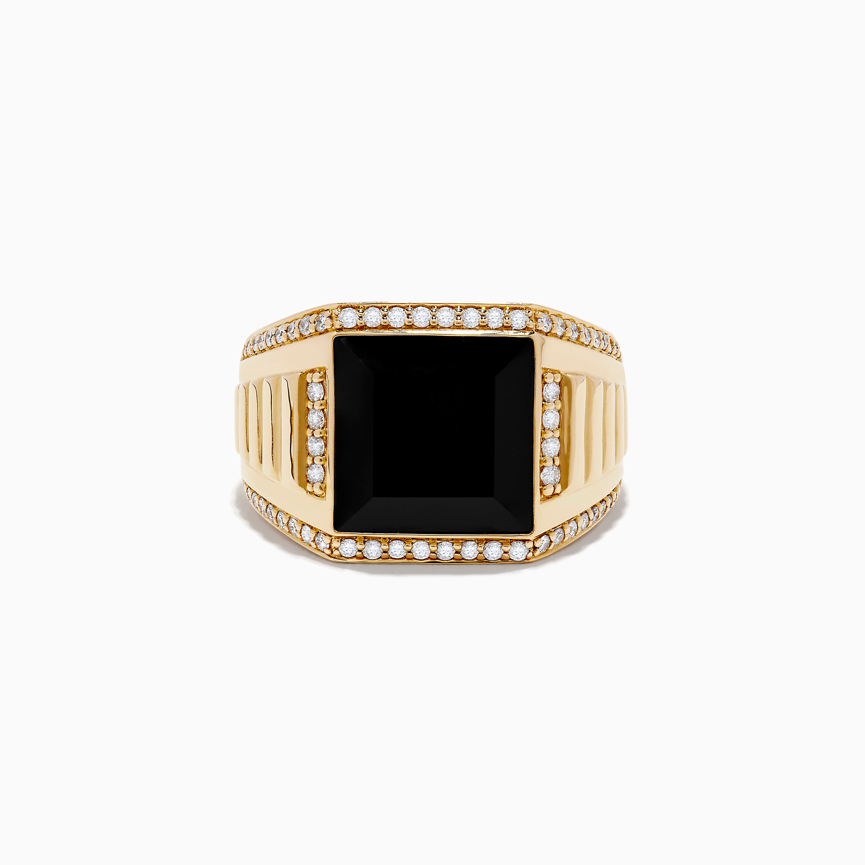 Men's 14K Yellow Gold Onyx and Diamond Ring – effyjewelry.com