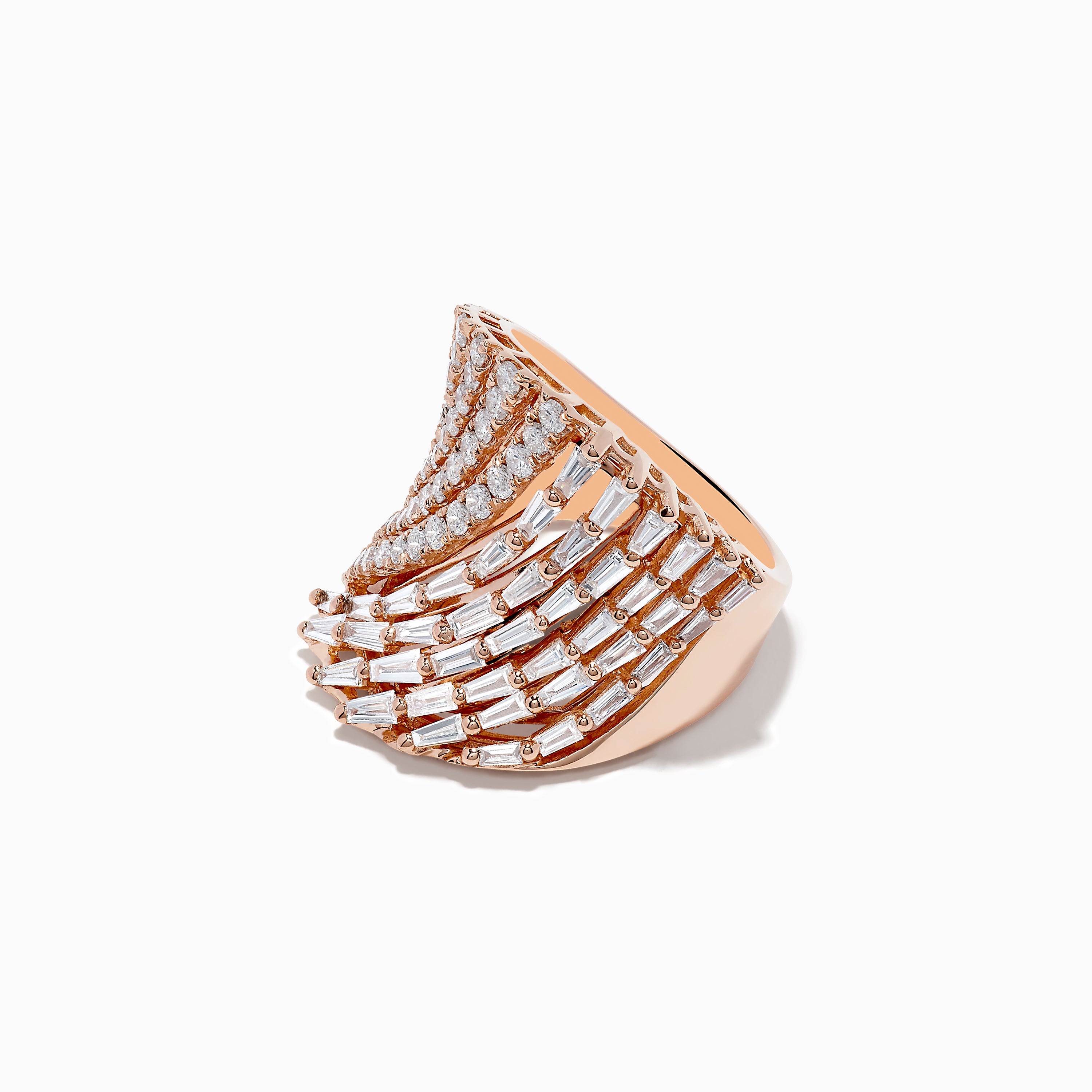 Pave Rose 14K White Gold Diamond Art Deco Statement Ring 2.36 TCW ...