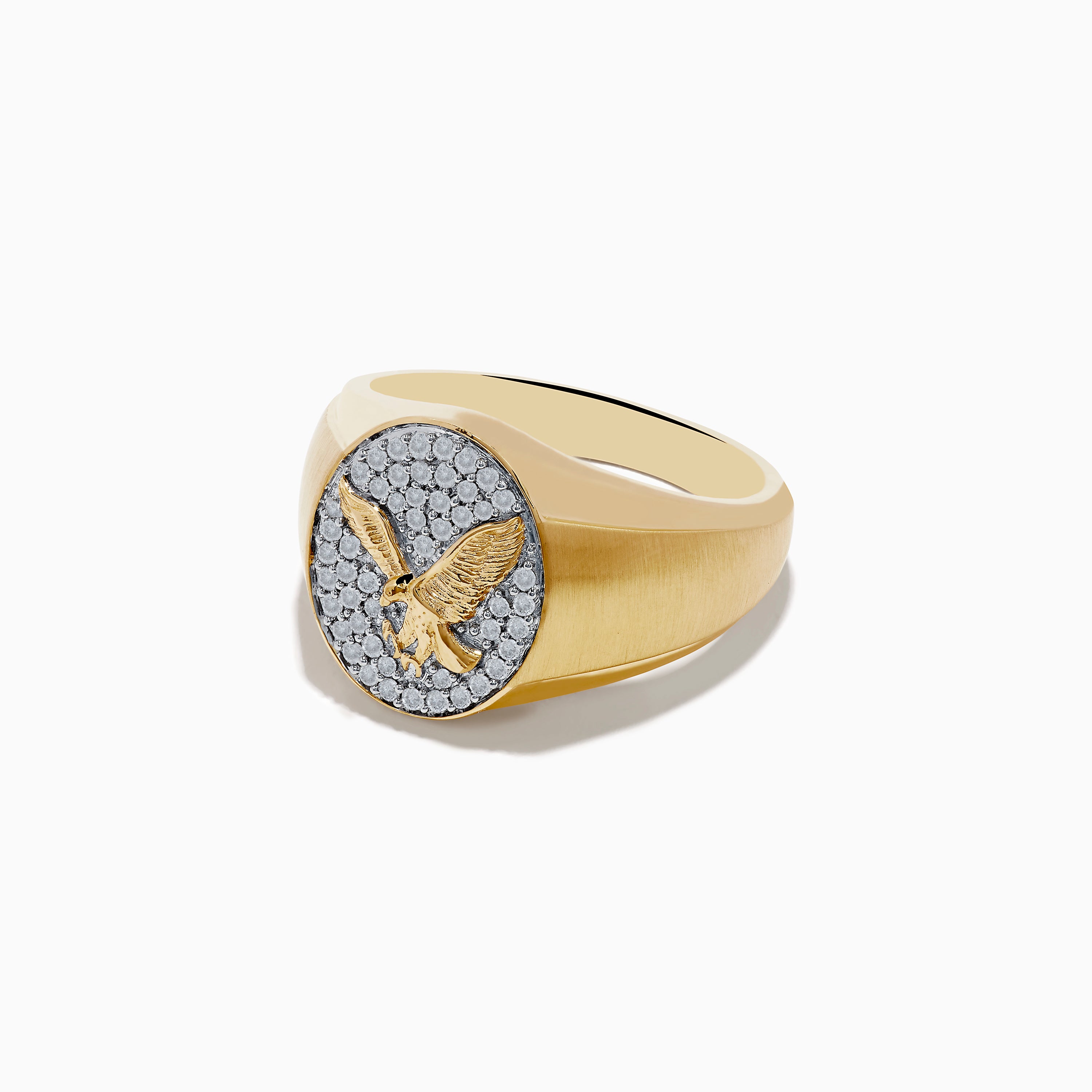 14K Yellow Gold Diamond Eagle Signet Ring – effyjewelry.com