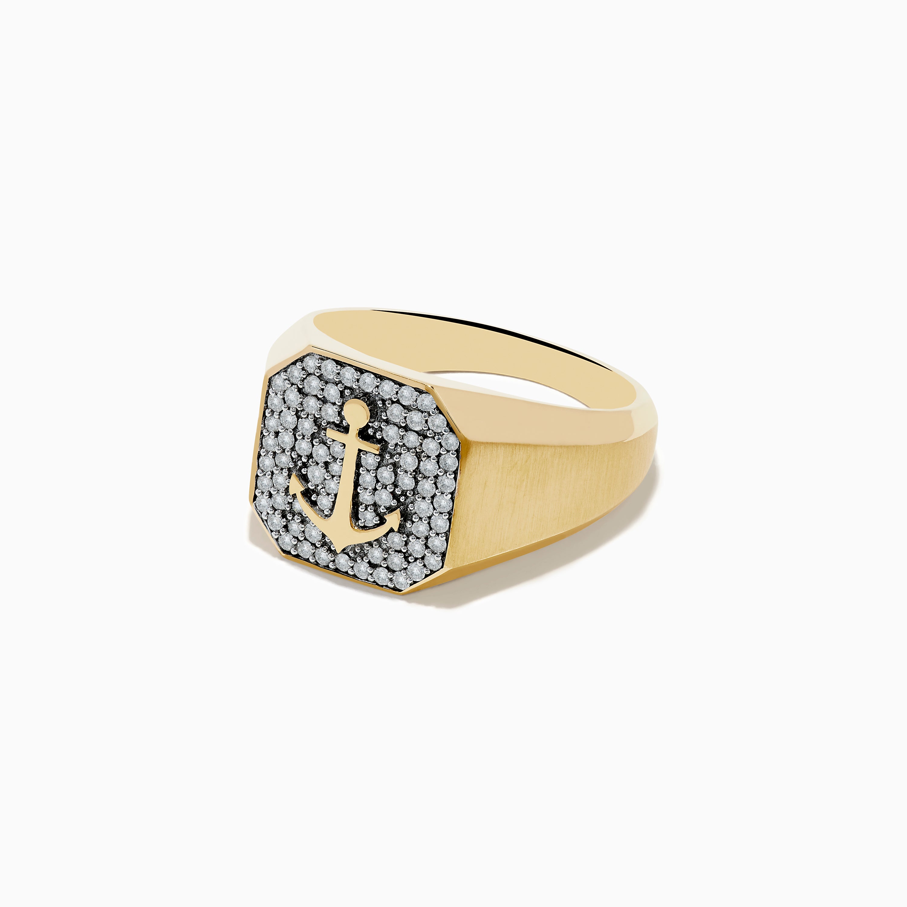 Men's 14K Yellow Gold Diamond Anchor Ring – effyjewelry.com