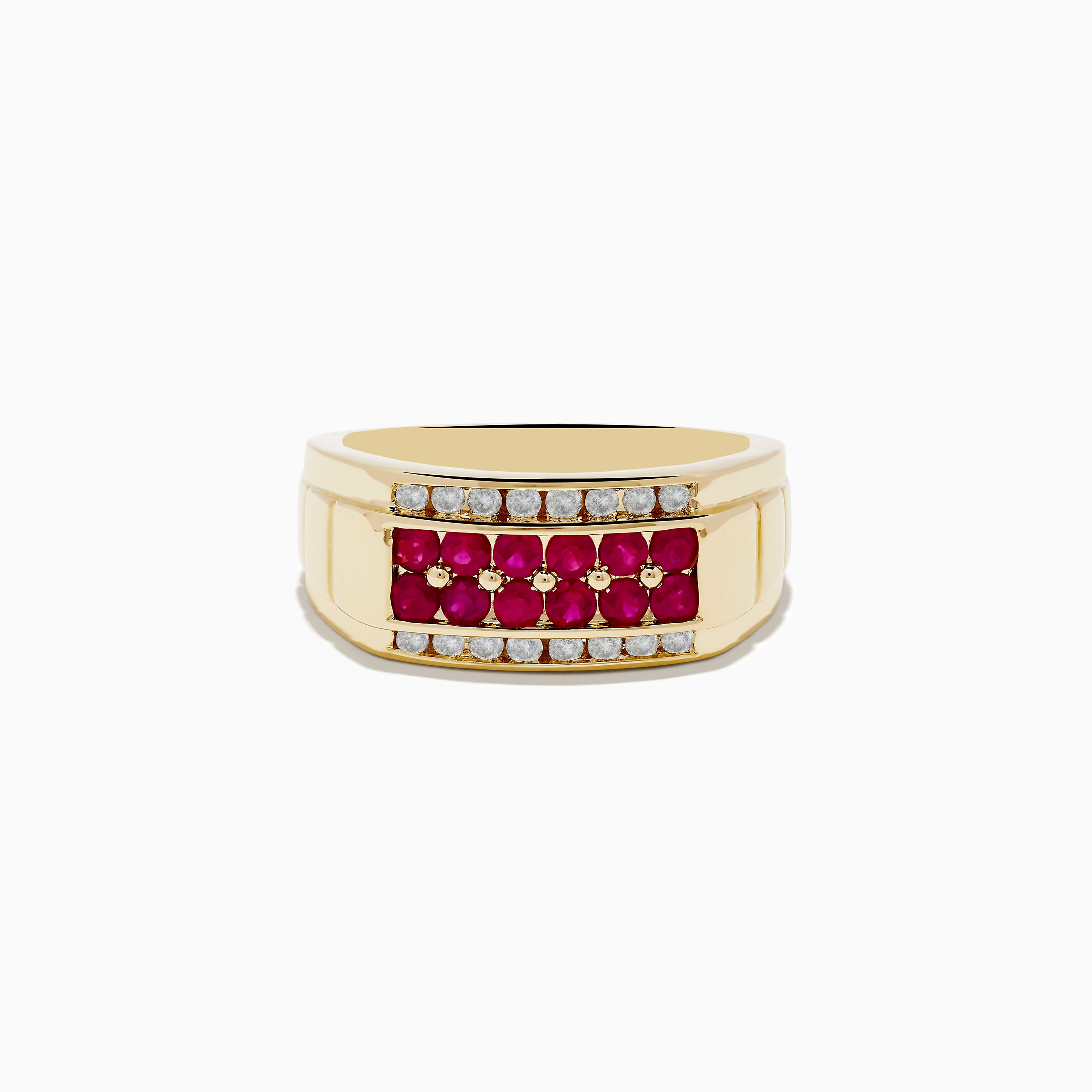 Men's Ruby Royale 14K Yellow Gold Ruby and Diamond Ring – effyjewelry.com