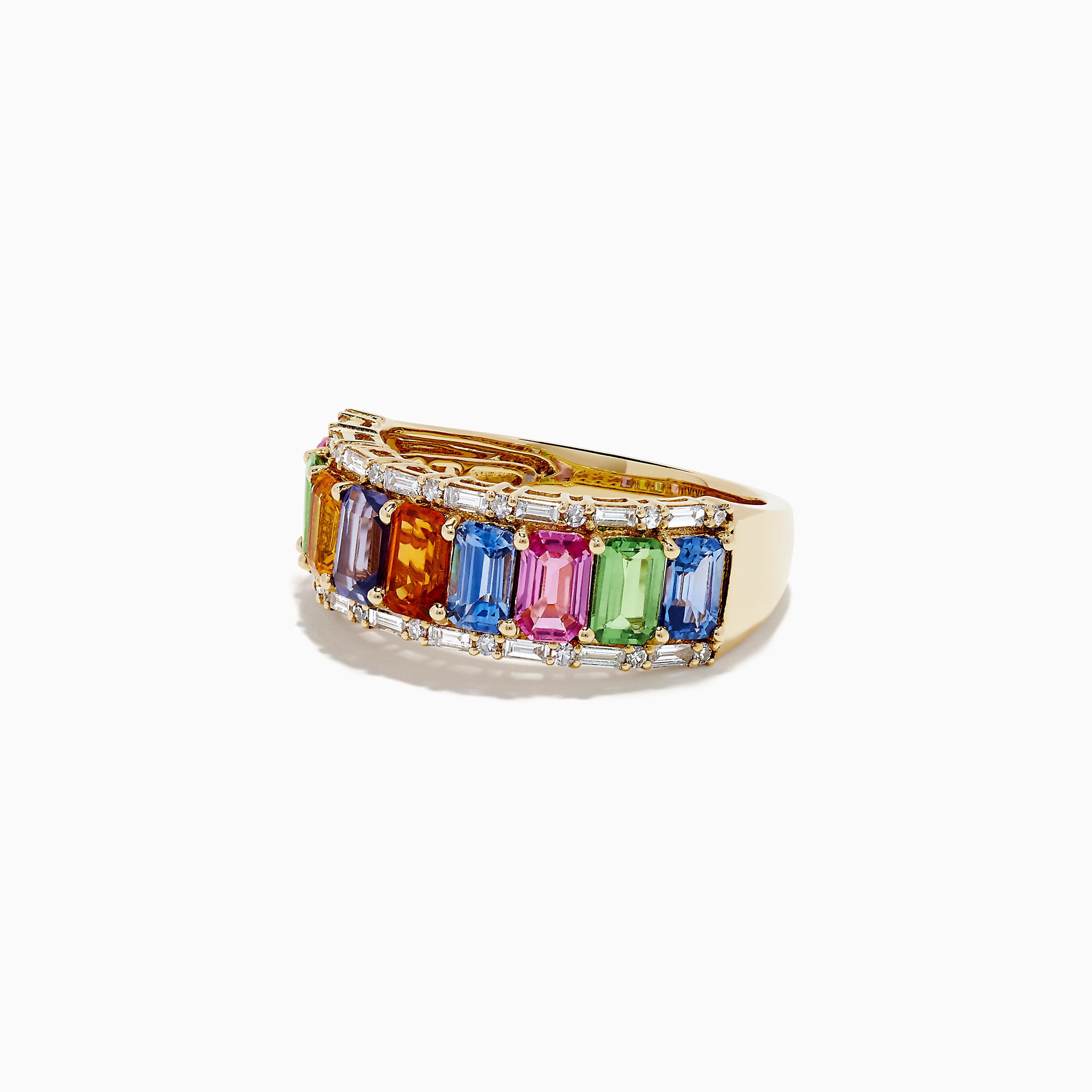 Watercolors 14K Yellow Multi Sapphire and Diamond Ring – effyjewelry.com