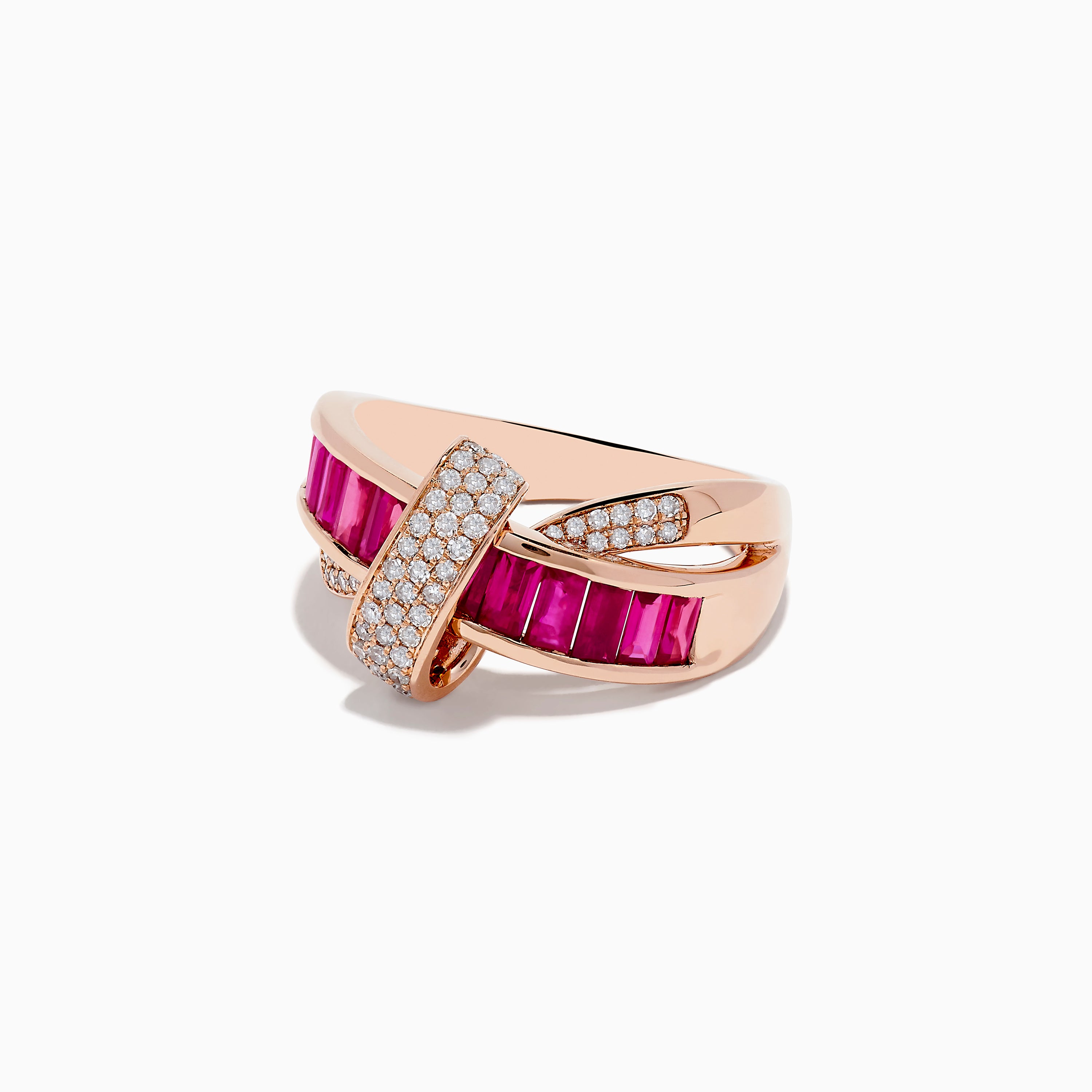 Ruby Royale 14K Rose Gold Diamond and Ruby Ribbon Ring – effyjewelry.com