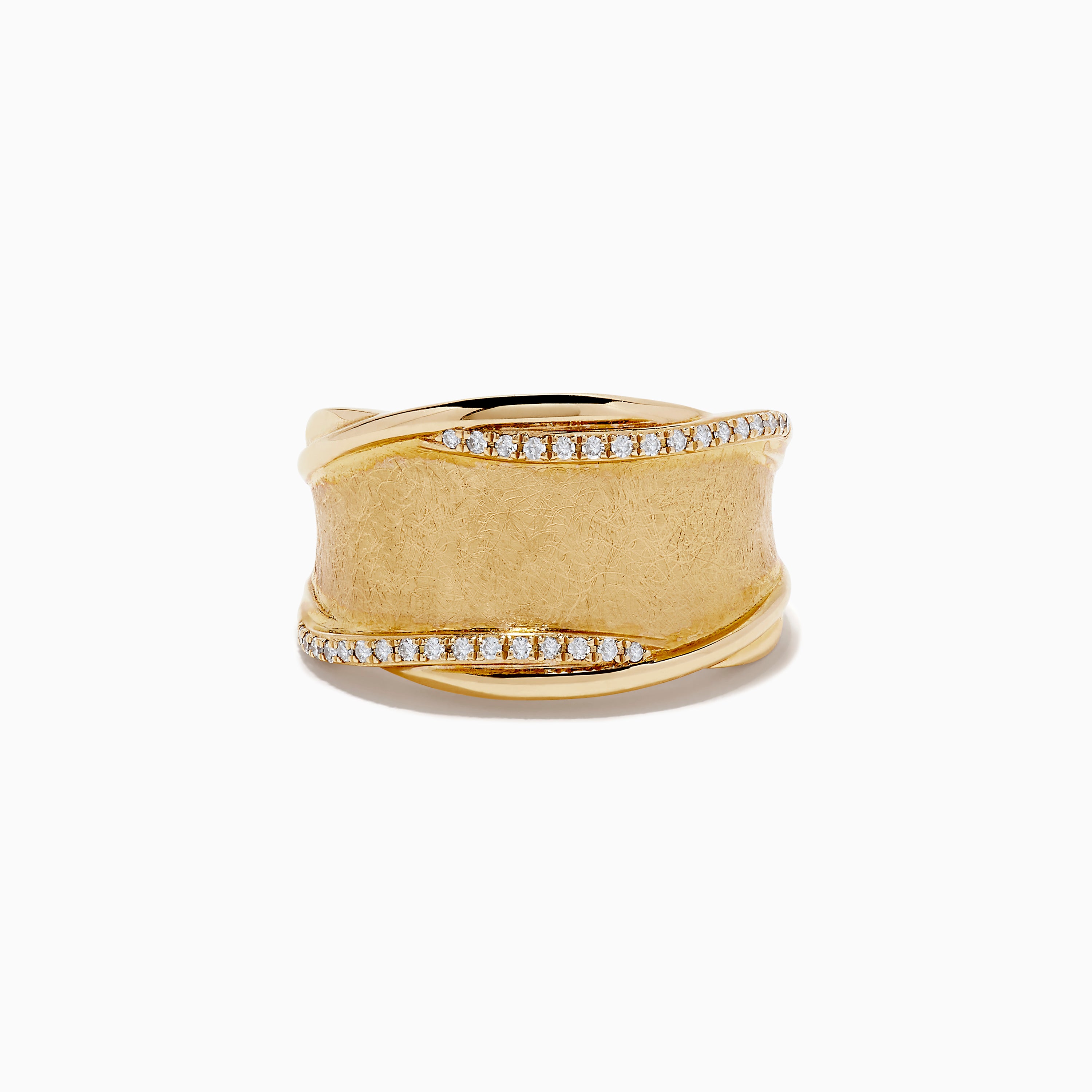 D'Oro 14K Brushed Yellow Gold Diamond Accented Ring – effyjewelry.com