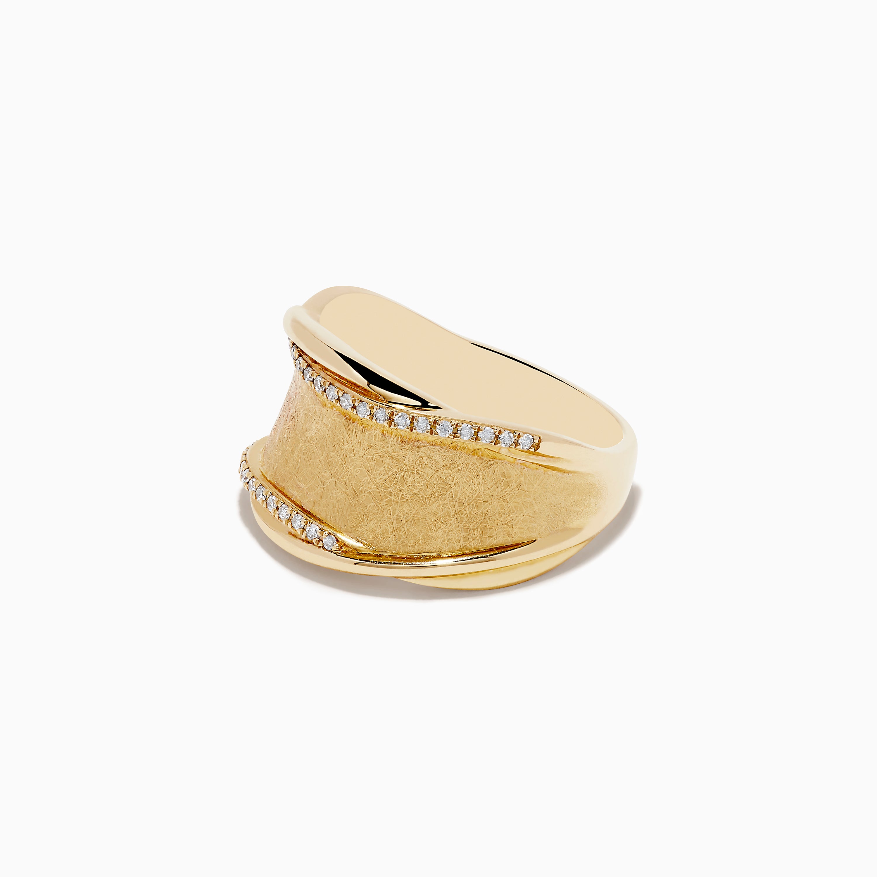 D'Oro 14K Brushed Yellow Gold Diamond Accented Ring – effyjewelry.com