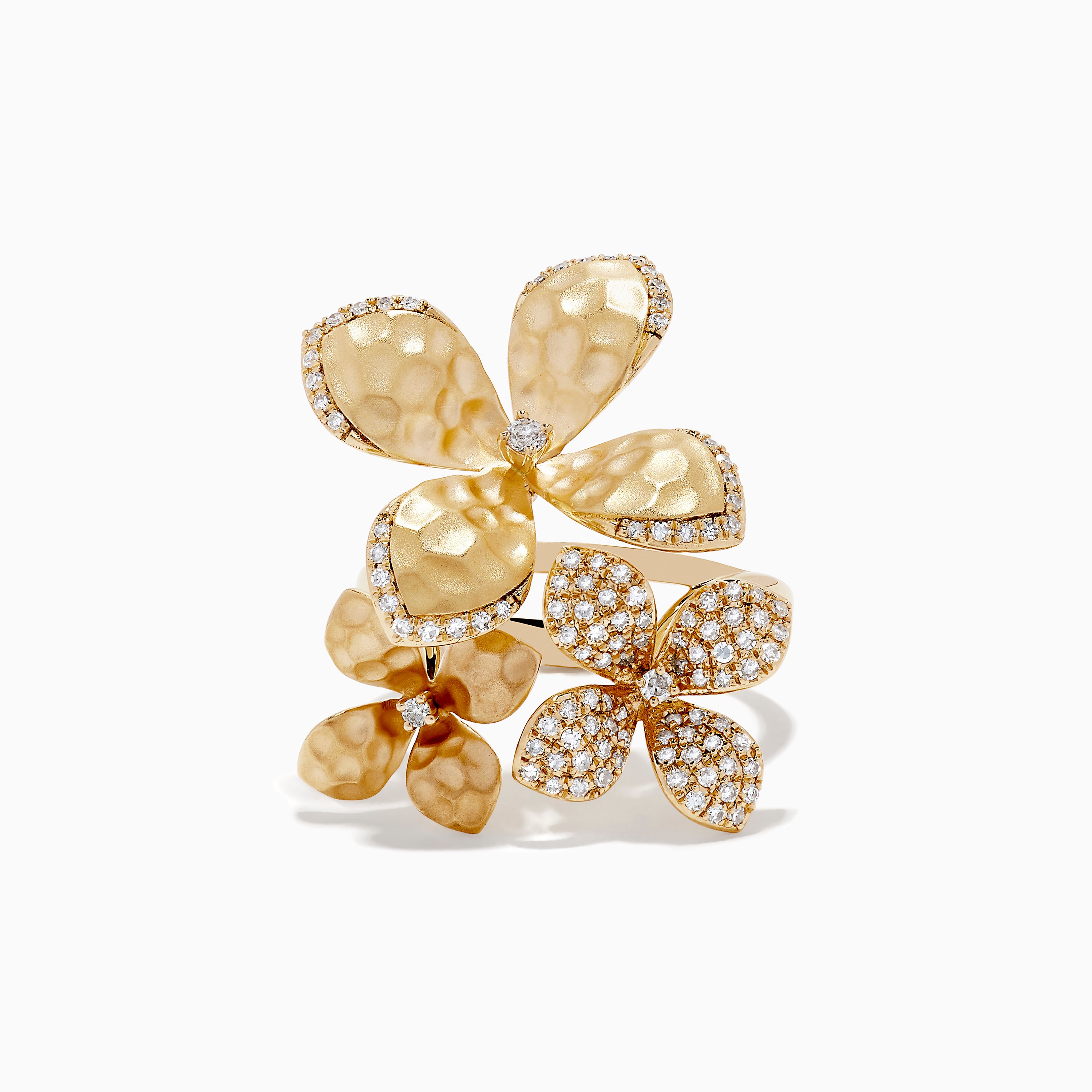 D'Oro 14K Yellow Gold Diamond Flower Ring – effyjewelry.com