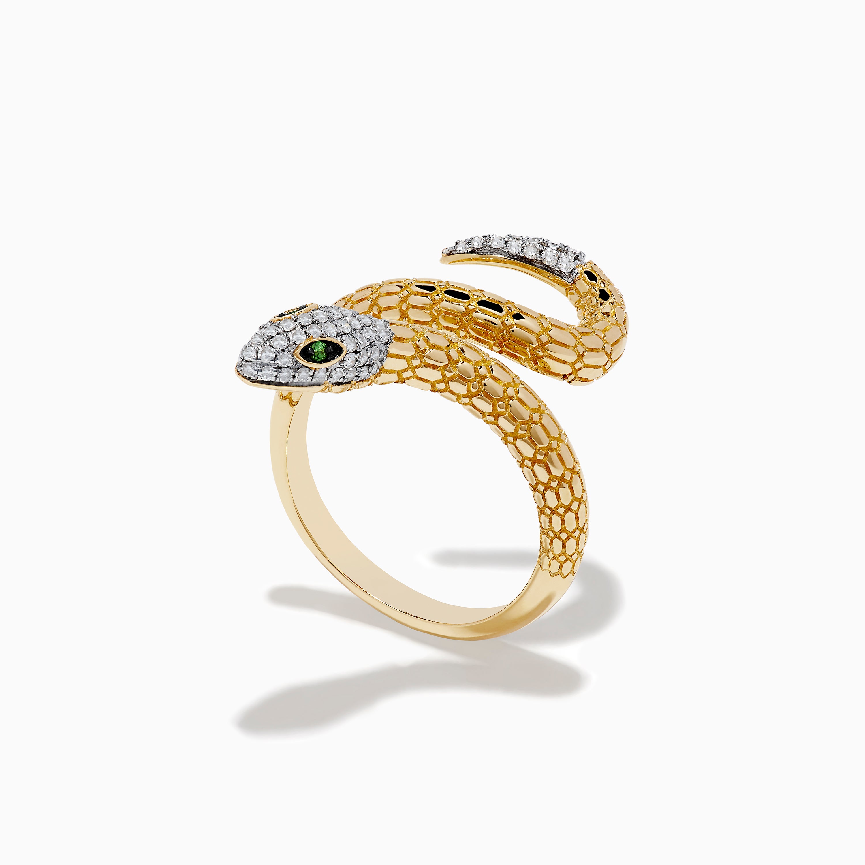 Safari 14k Yellow Gold Snake Diamond Ring – effyjewelry.com