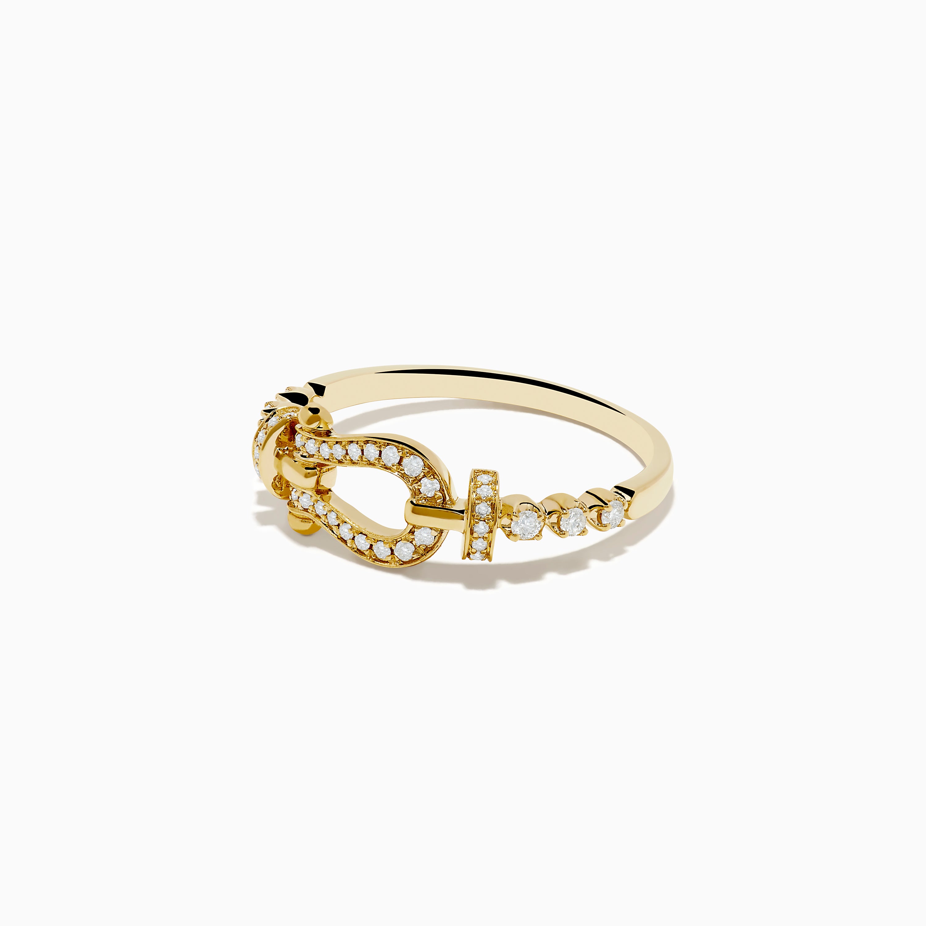 Novelty 14K Yellow Gold Diamond Horseshoe Ring – effyjewelry.com