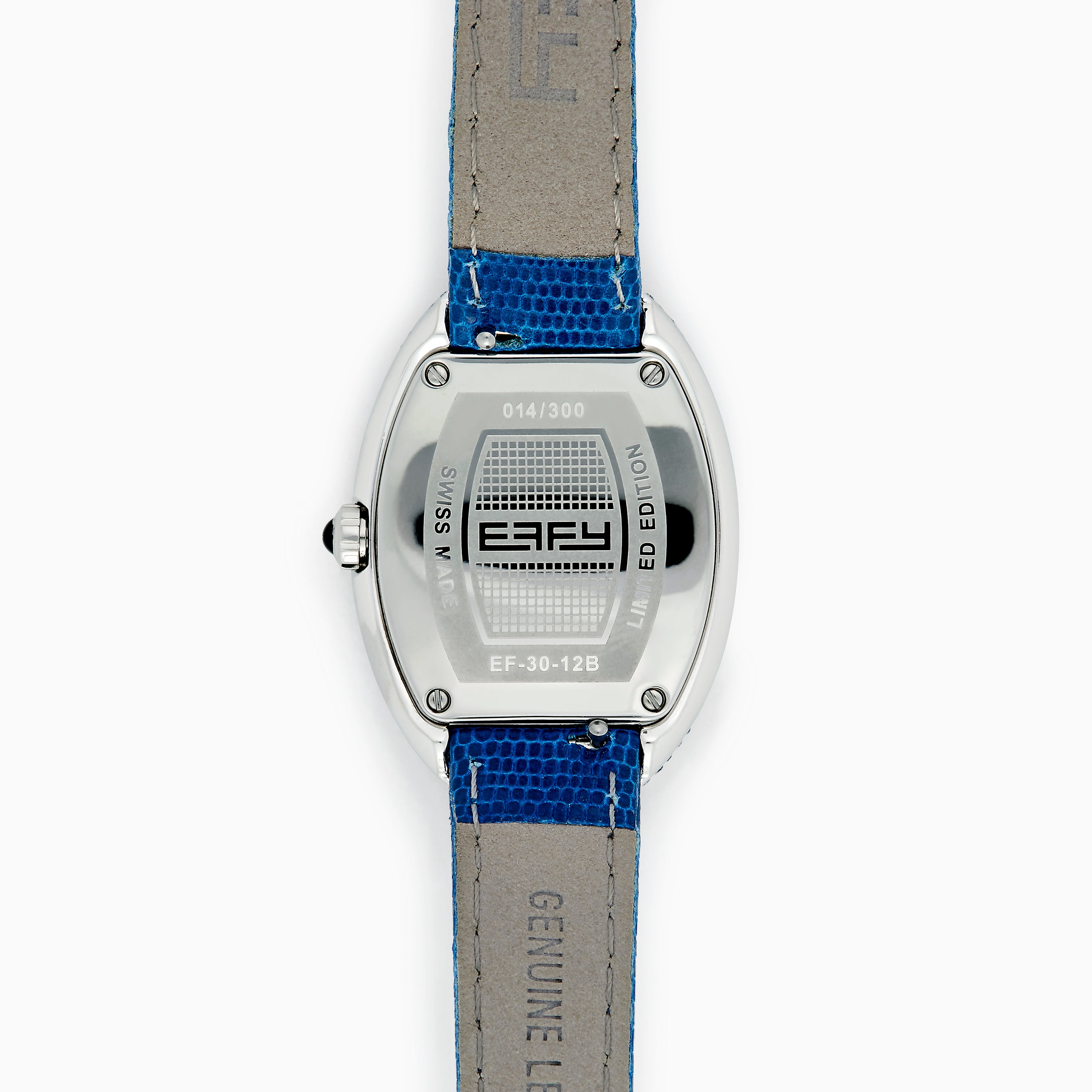 28MM Swiss Made Stainless Steel Cocktail Watch with Blue Sapphire and ...