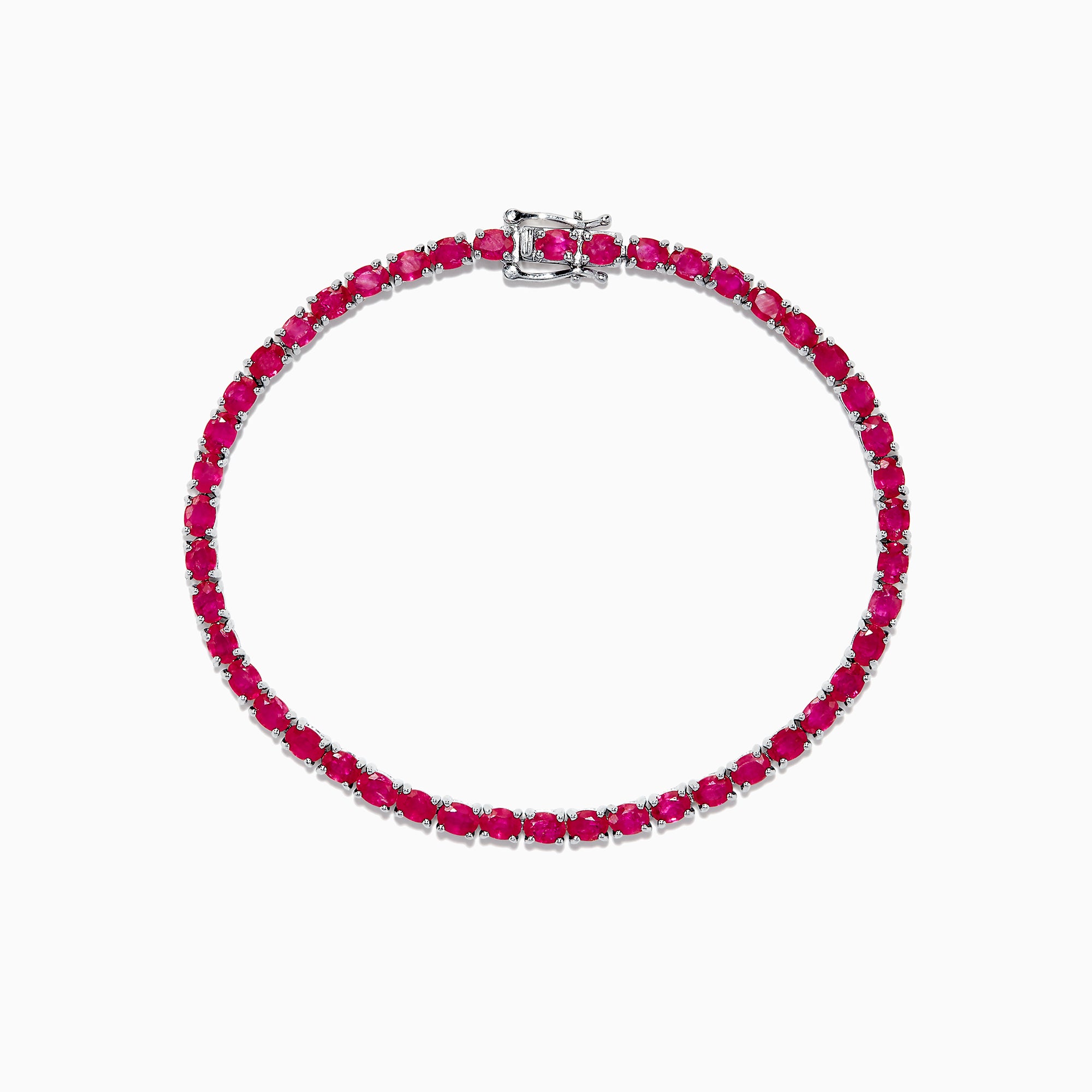 Ruby Royale Sterling Silver Ruby Tennis Bracelet, 6.99 TCW ...