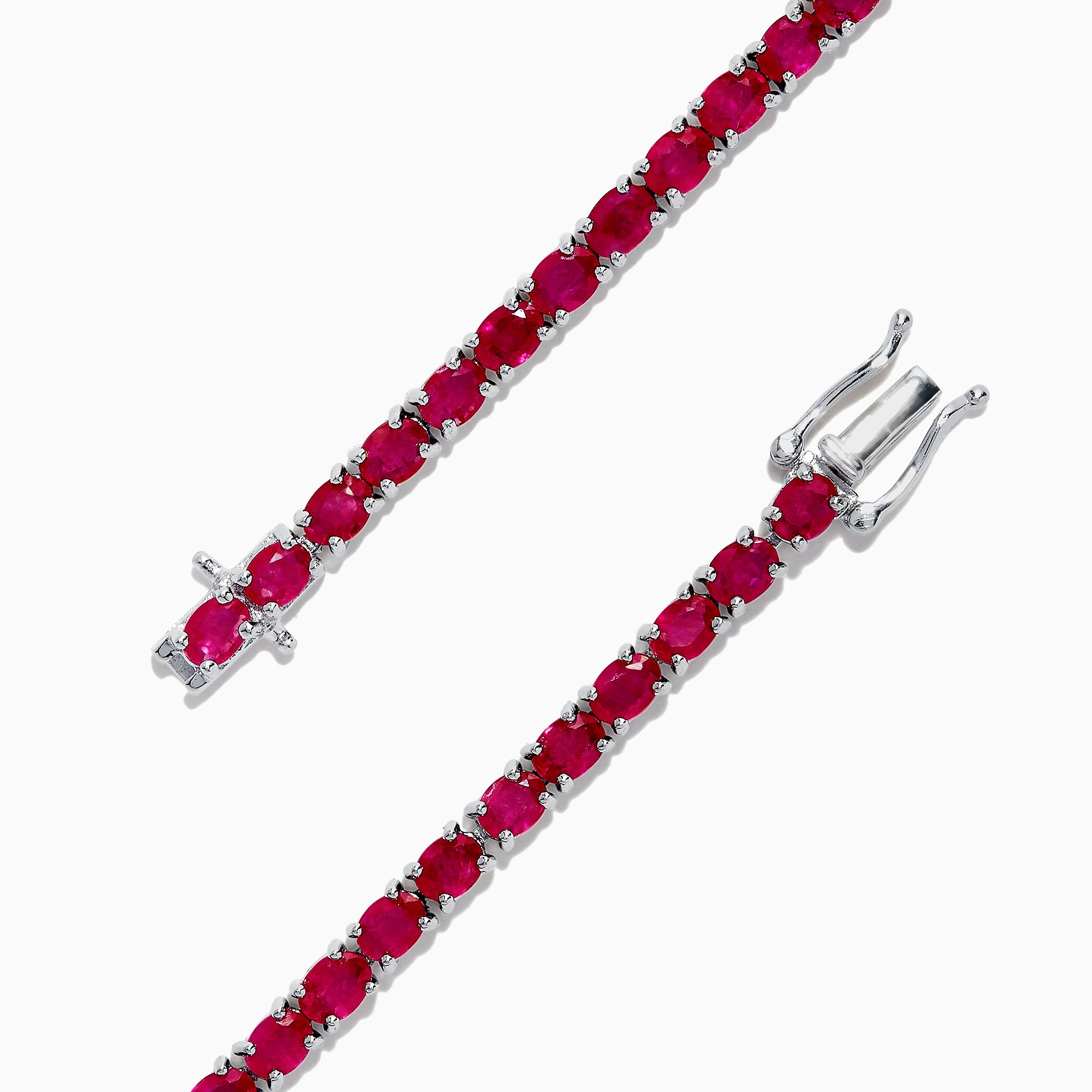 Ruby Royale Sterling Silver Ruby Tennis Bracelet, 6.99 TCW ...