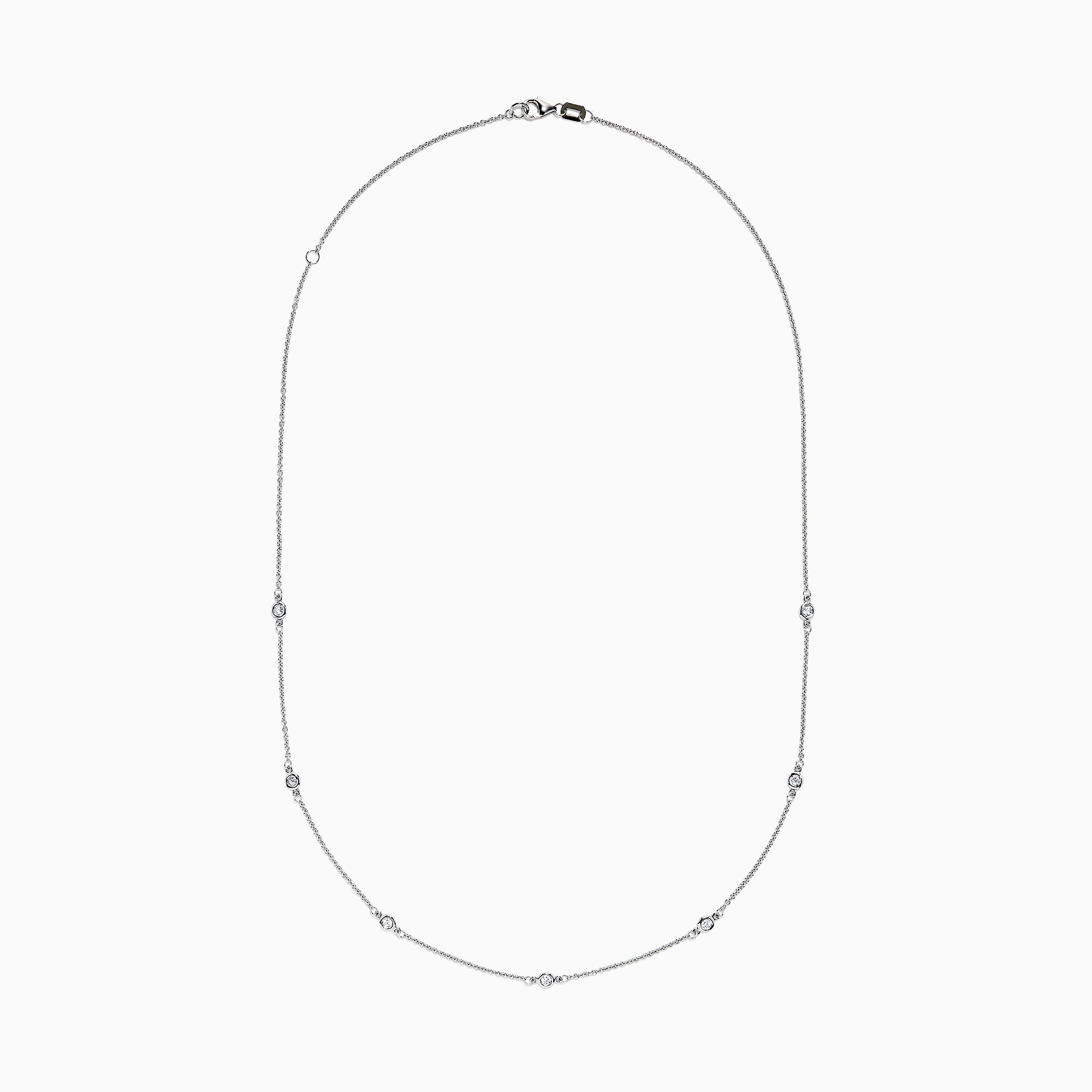 14K White Gold 18" Diamond Station Necklace, 0.21 TCW – effyjewelry.com