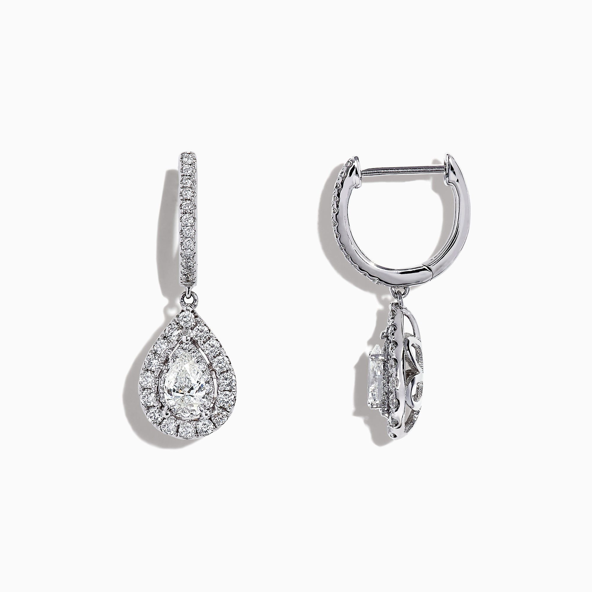 Pave Classica 14K Gold Diamond Pear Shaped Drop Earrings, 0.77 TCW ...