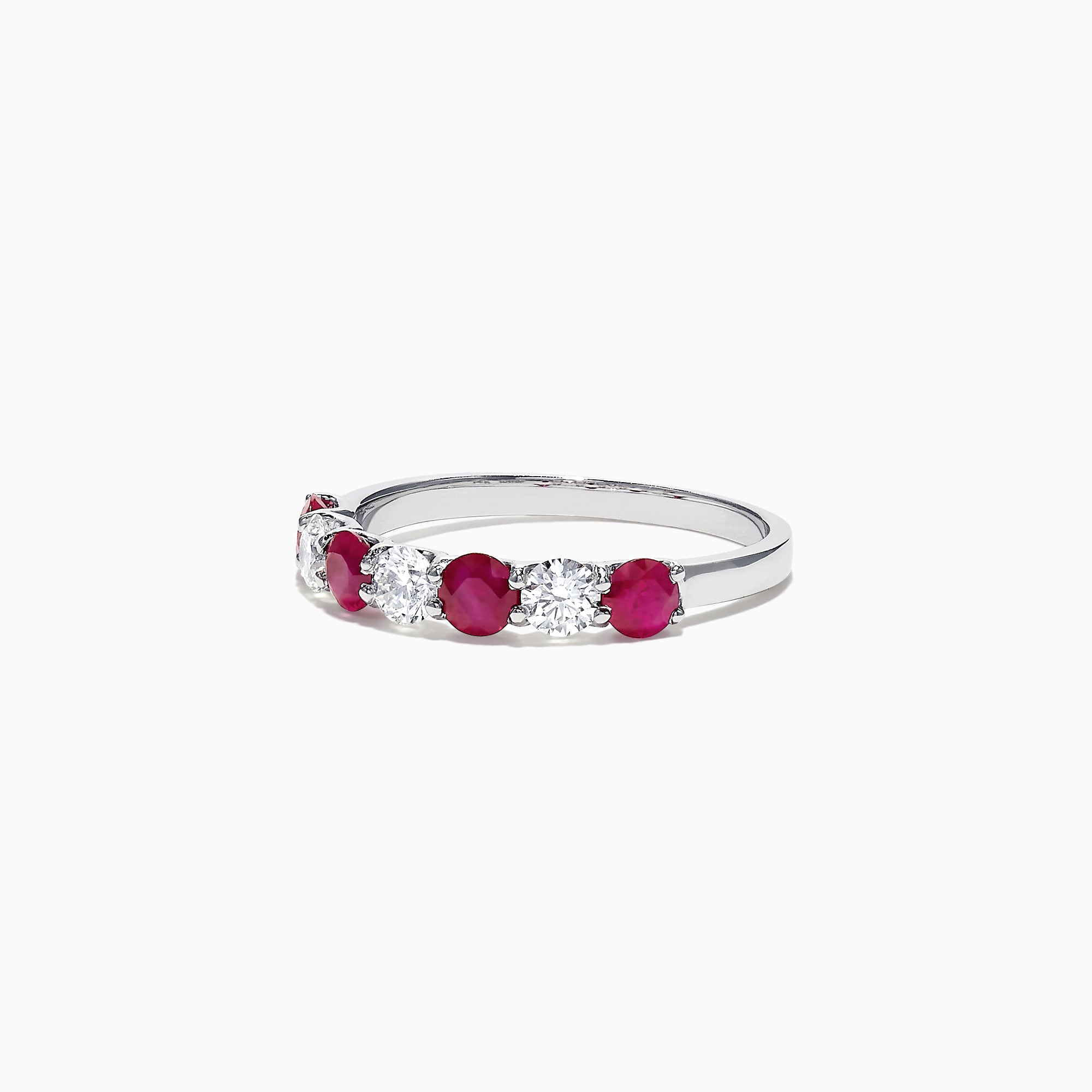 Ruby Royale 14K White Gold Ruby and Diamond Stacking Band, 1.39 TCW ...
