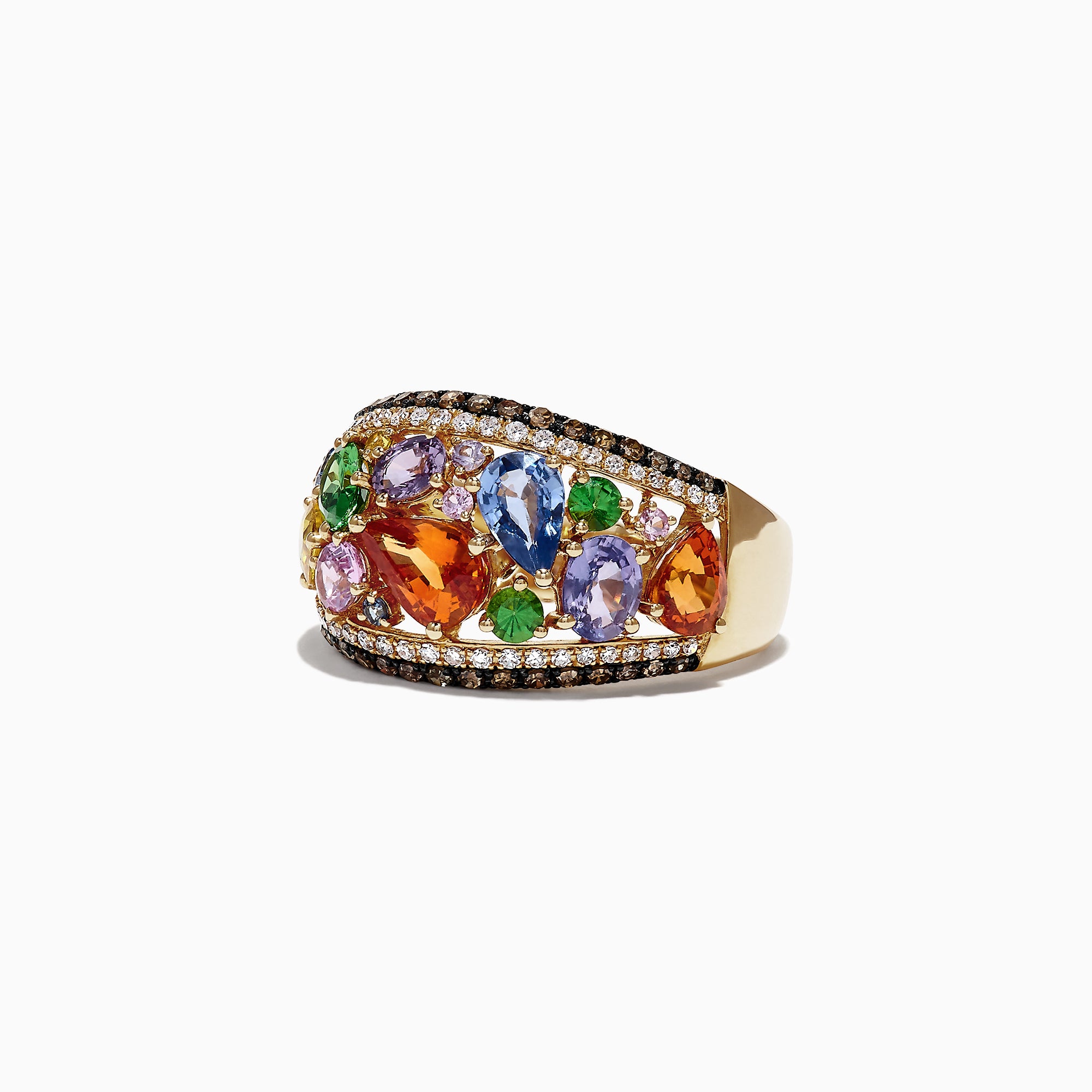 Watercolors 14K Yellow Gold Multi Sapphire & Diamond Ring, 4.00 TCW ...