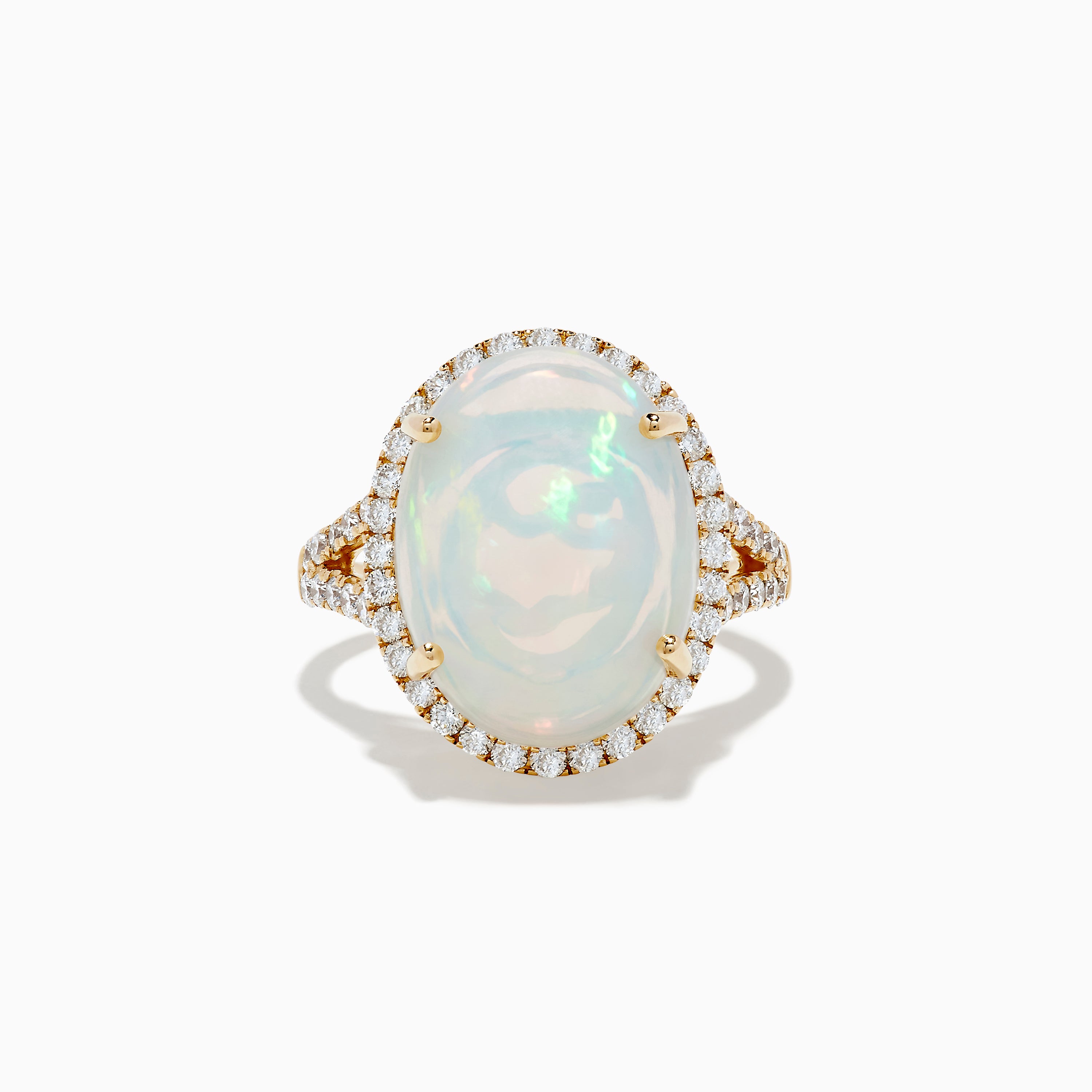 Aurora 14K Yellow Gold Opal and Diamond Ring – effyjewelry.com