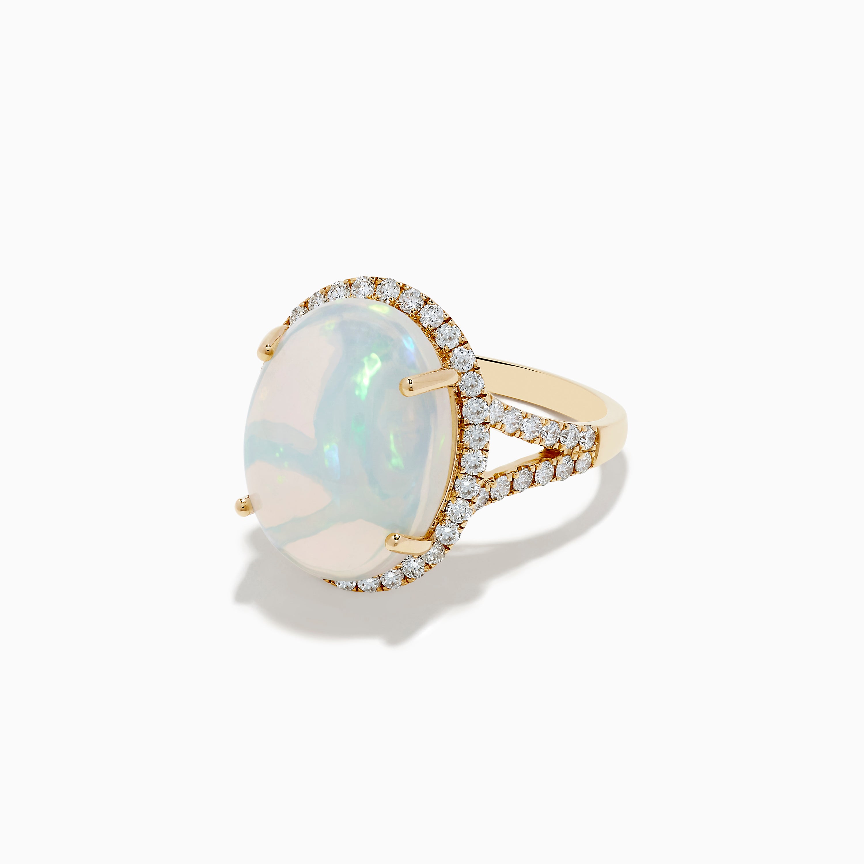 Aurora 14K Yellow Gold Opal and Diamond Ring – effyjewelry.com
