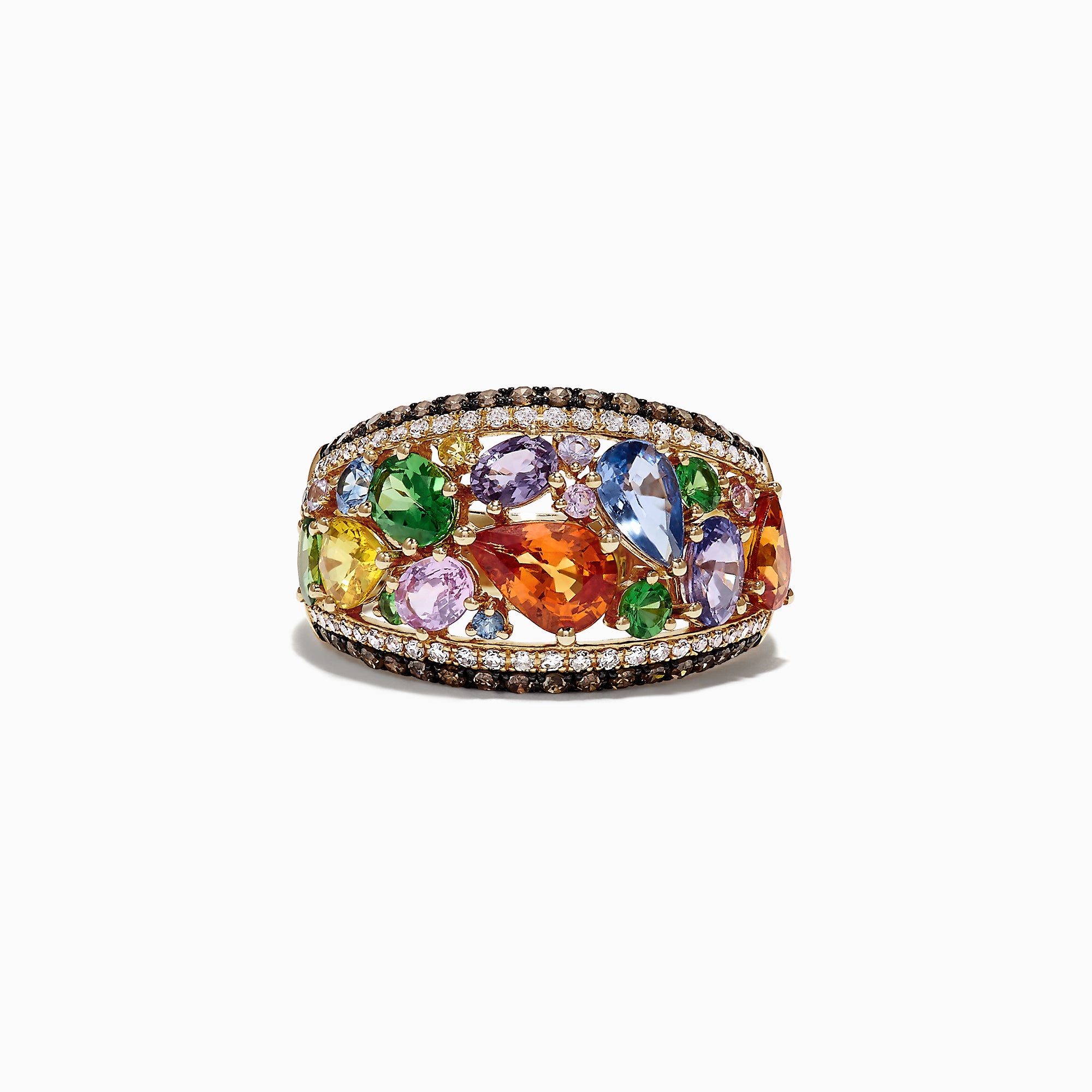 Watercolors 14K Yellow Gold Multi Sapphire & Diamond Ring, 4.00 TCW ...