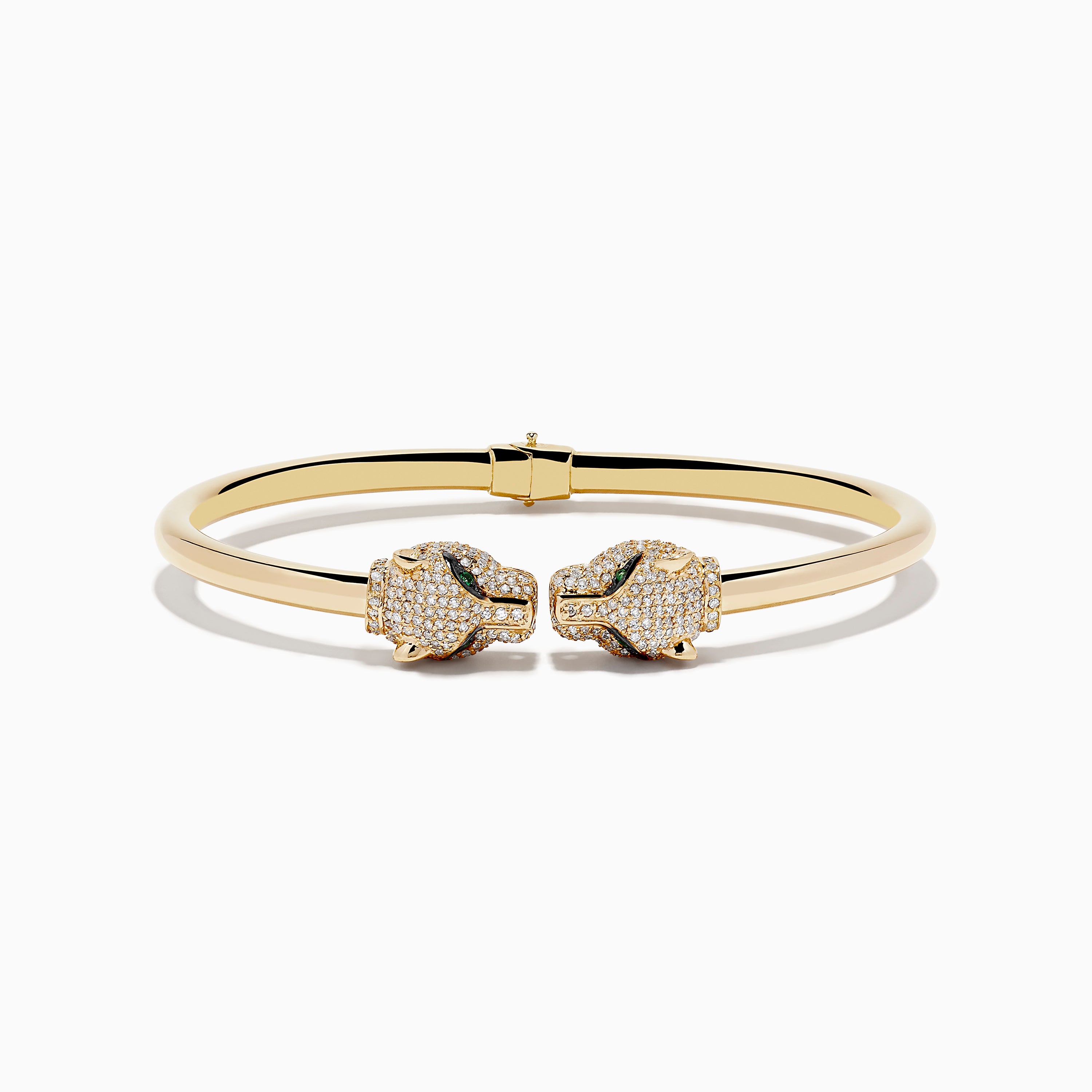 Signature 14K Yellow Gold Emerald and Diamond Bangle – effyjewelry.com